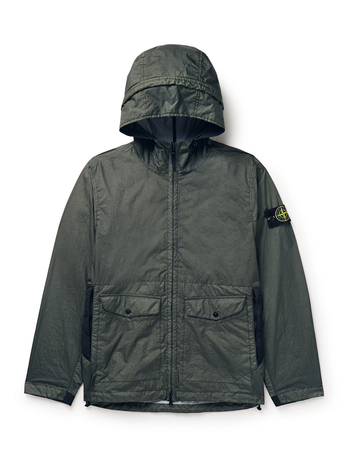 Stone Island Logo-appliquéd Membrana 3l Tc Hooded Jacket In Green ...