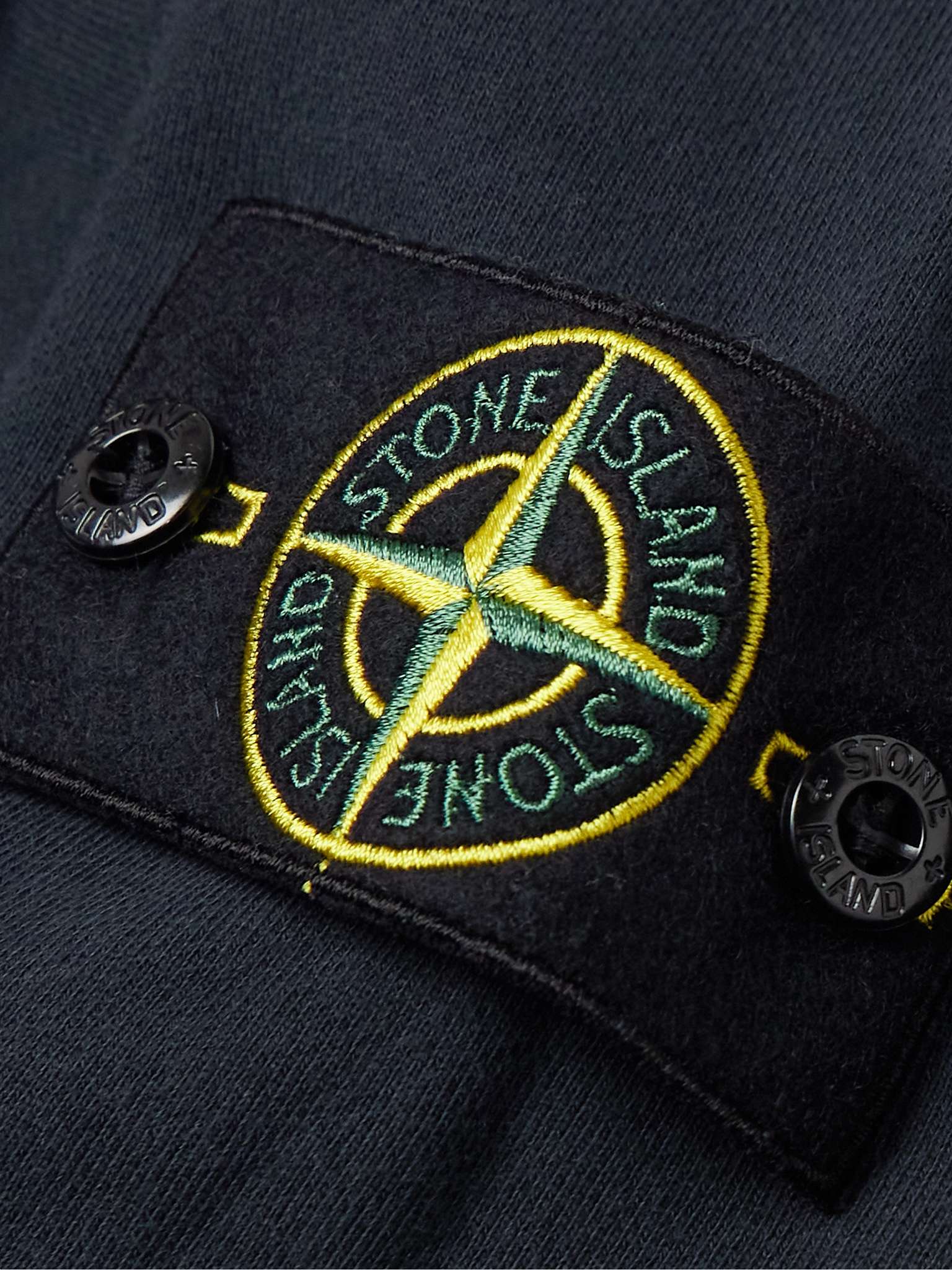 STONE ISLAND Logo-Appliquéd Garment-Dyed Cotton-Jersey Sweatshirt for ...