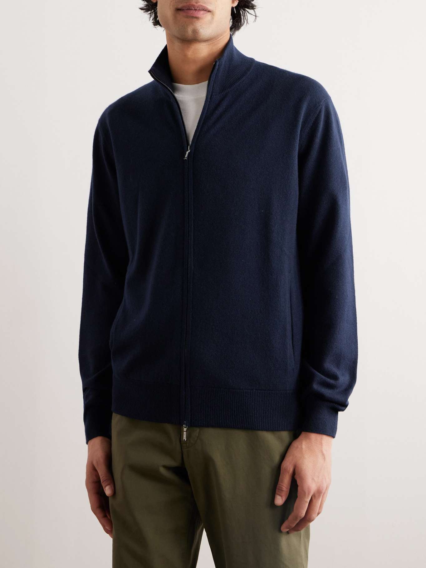 LORO PIANA Ribbed Cashmere Zip-Up Sweater for Men | MR PORTER