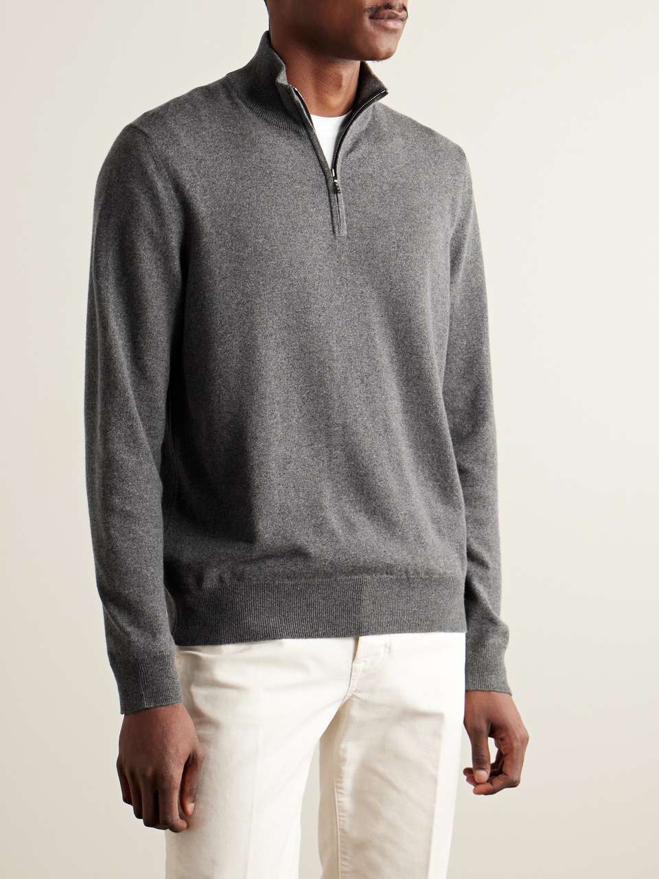 LORO PIANA Slim-Fit Baby Cashmere Half-Zip Sweater for Men | MR PORTER