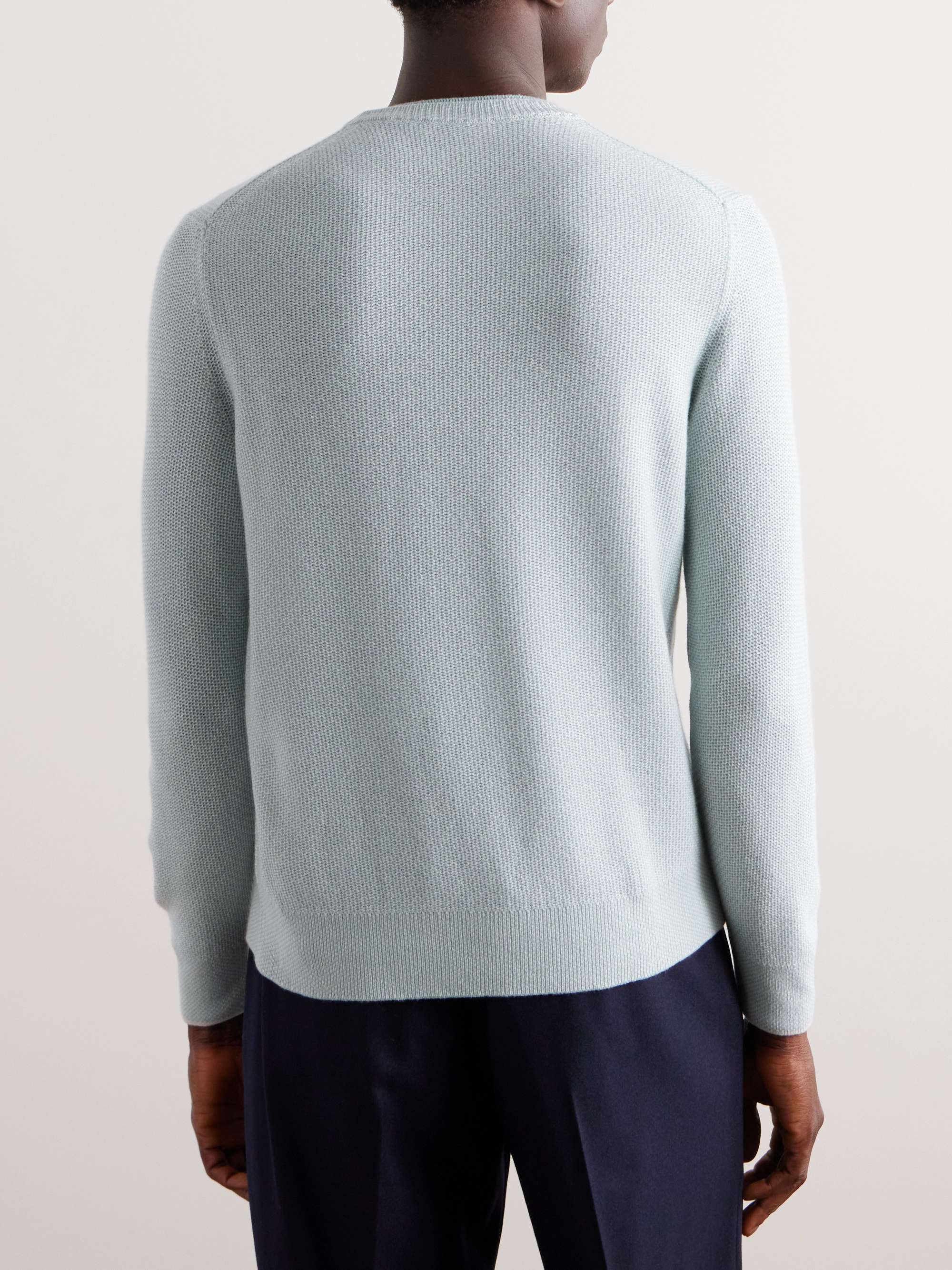Light blue City Birdseye Baby Cashmere Sweater | LORO PIANA Light blue City Birdseye Baby Cashmere Sweater | LORO PIANA