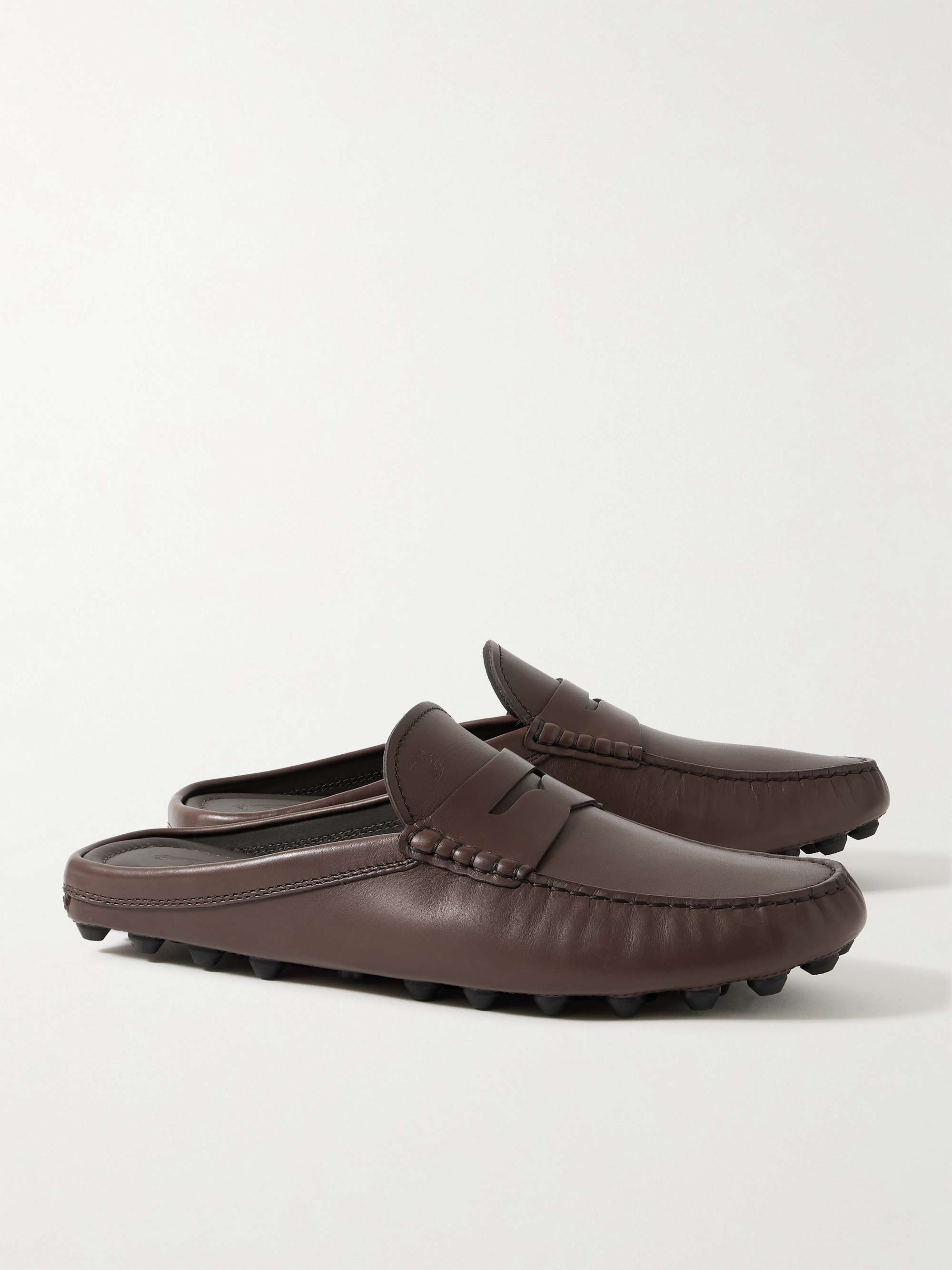 Dark brown Gommino Bubble Leather Mules | TOD'S | MR PORTER