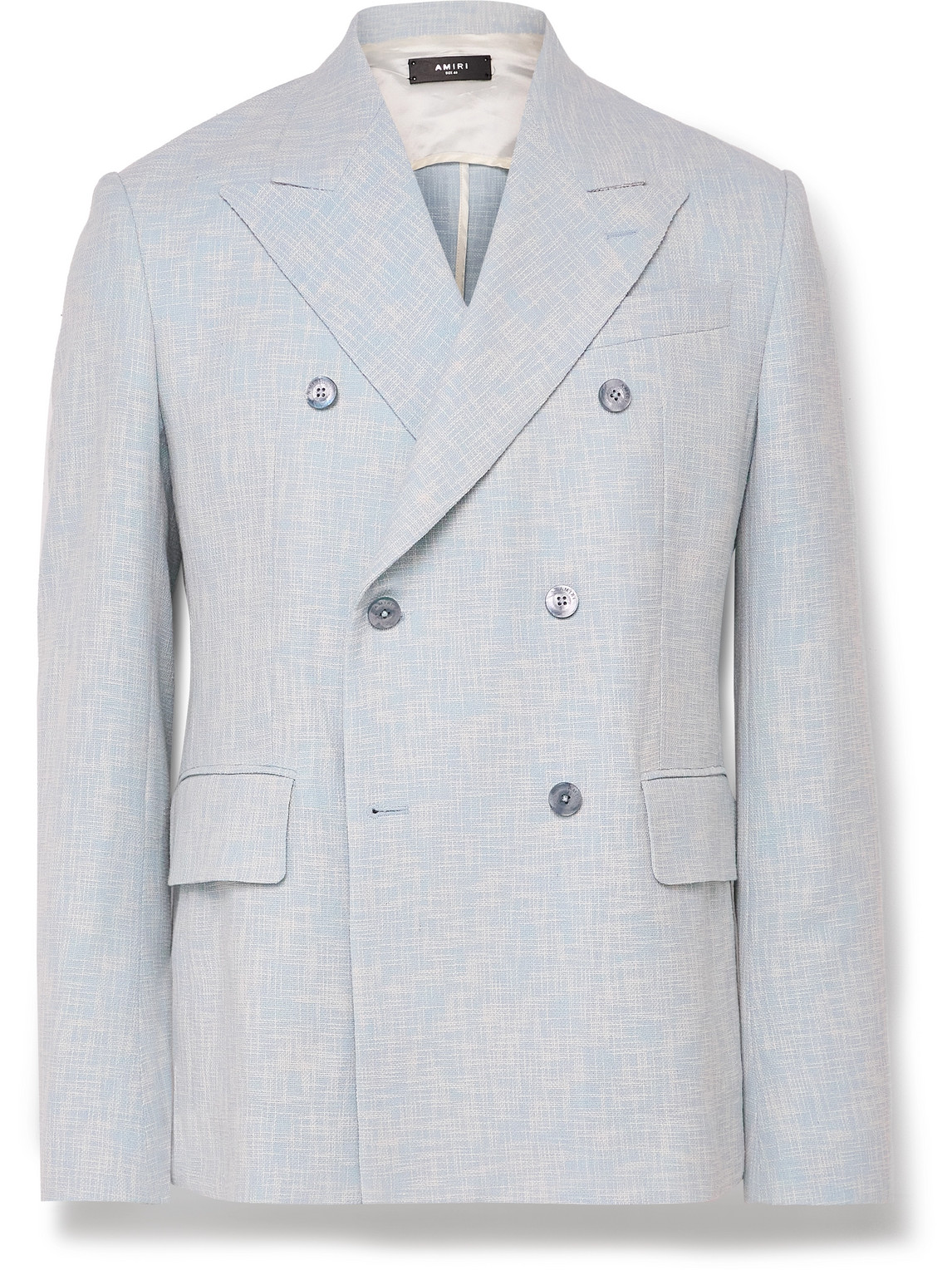 Amiri Slim-fit Double-breasted Woven Suit Jacket In Blue | ModeSens