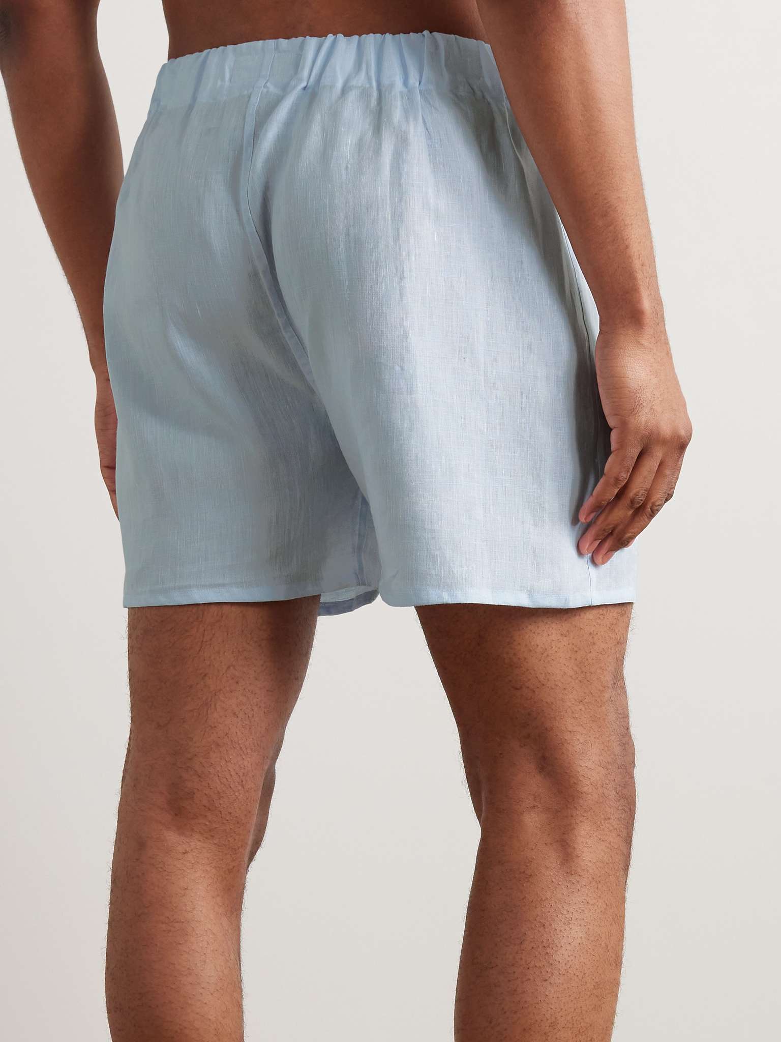 Sky blue Linen Boxer Shorts | EMMA WILLIS | MR PORTER