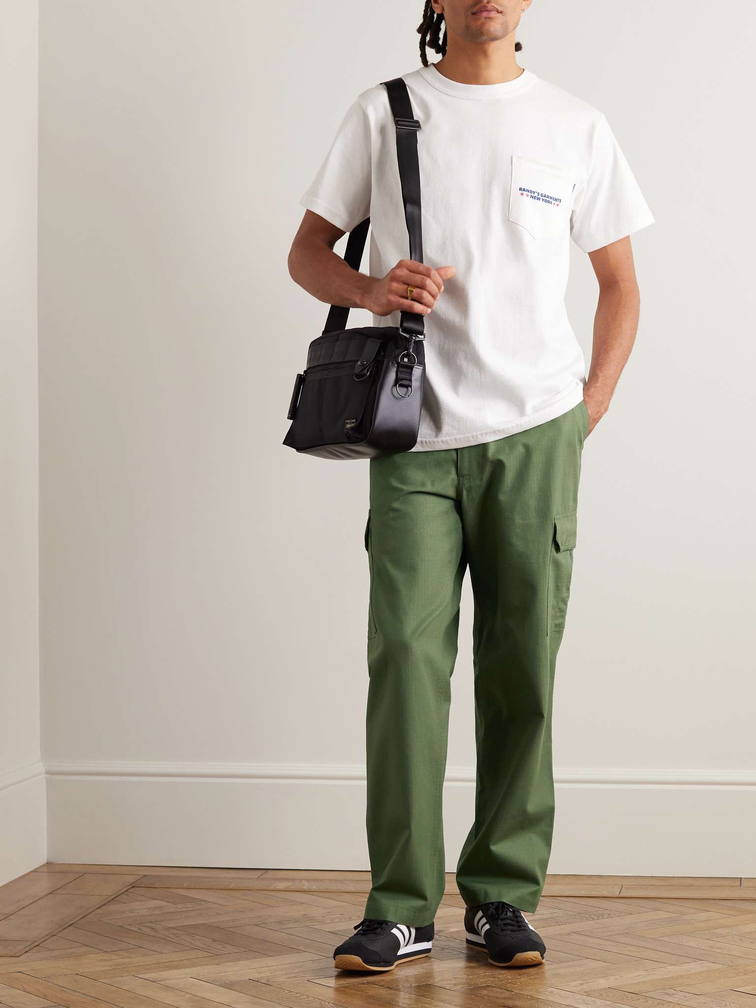 RANDY'S GARMENTS Tapered Logo-Appliquéd Cotton-Ripstop Cargo Trousers ...