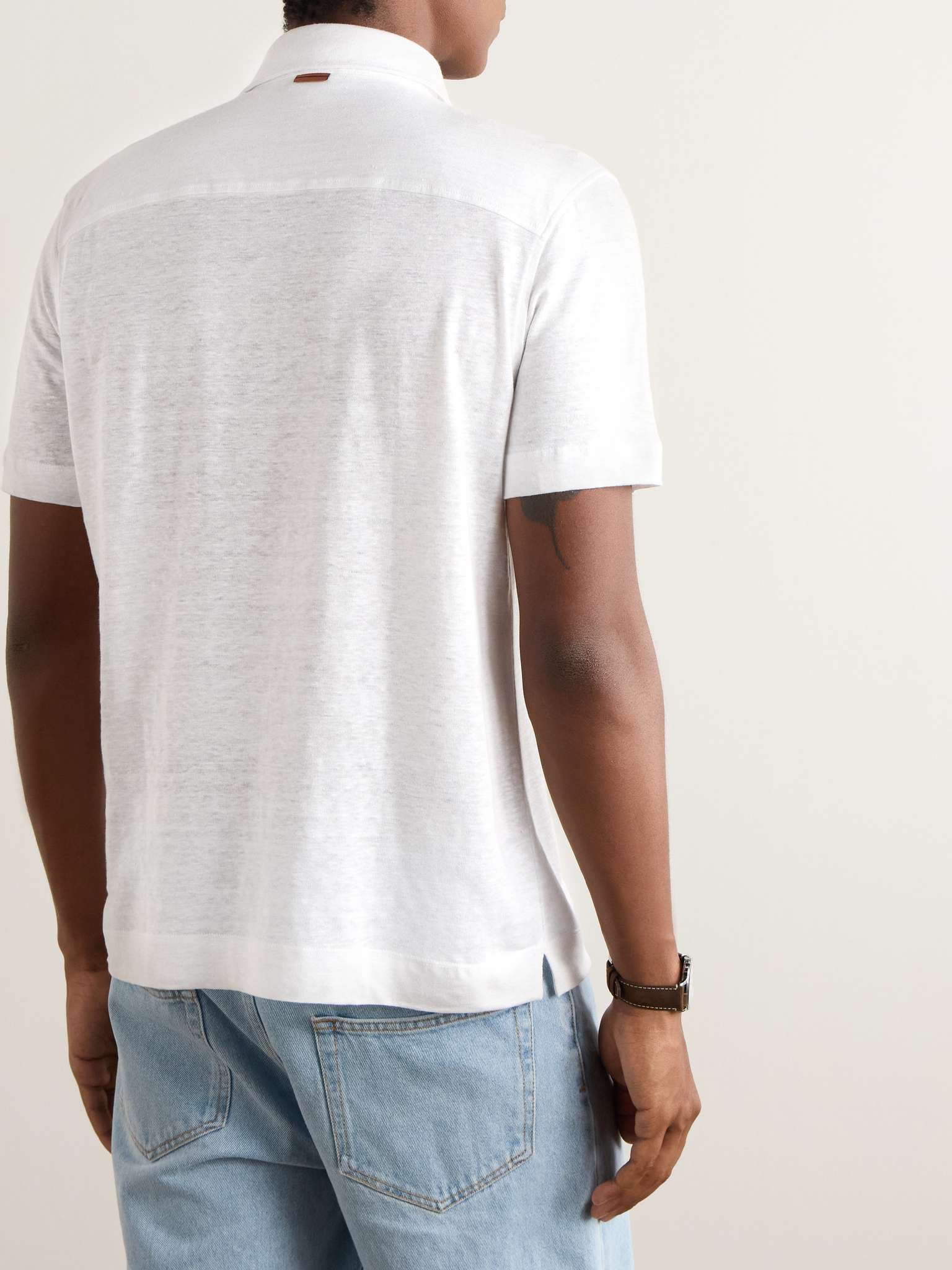 ZEGNA Slim-Fit Linen Polo Shirt for Men | MR PORTER