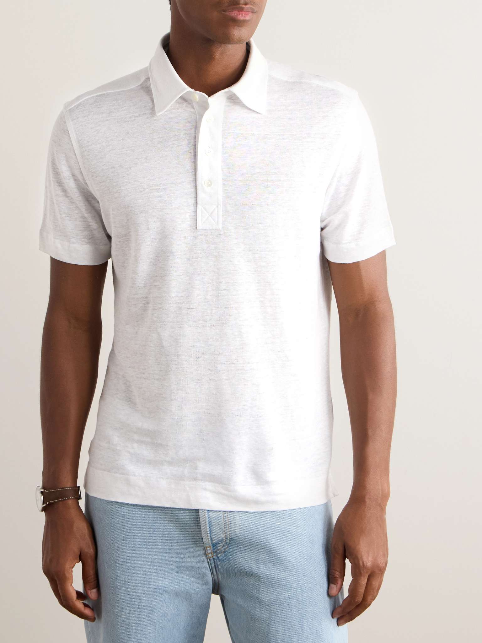 ZEGNA Slim-Fit Linen Polo Shirt for Men | MR PORTER