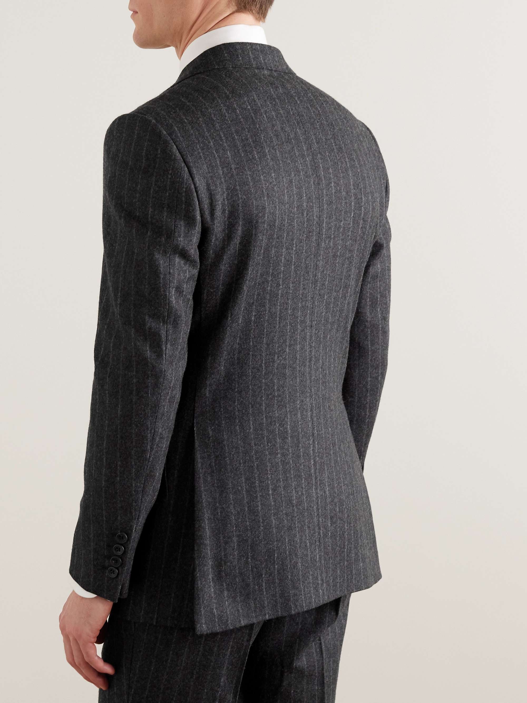 KINGSMAN Double-Breasted Striped Wool-Felt Suit Jacket for Men | MR PORTER