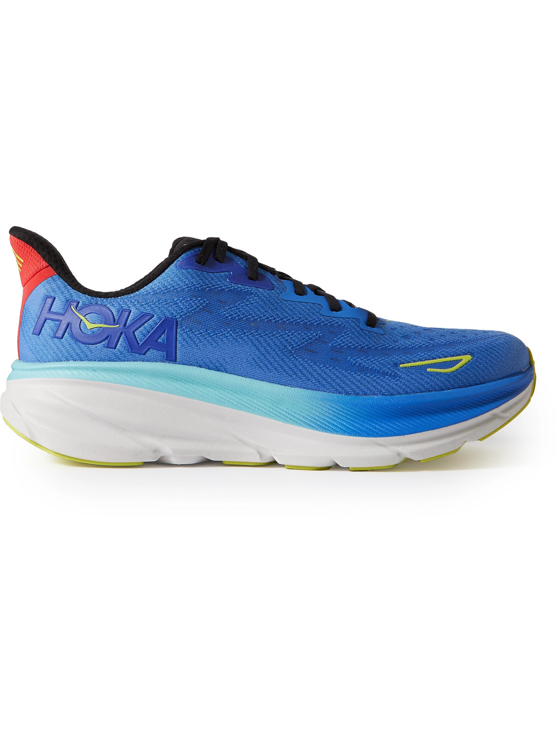 Hoka One One Clifton 9 Rubber-trimmed Mesh Running Sneakers In Blue ...