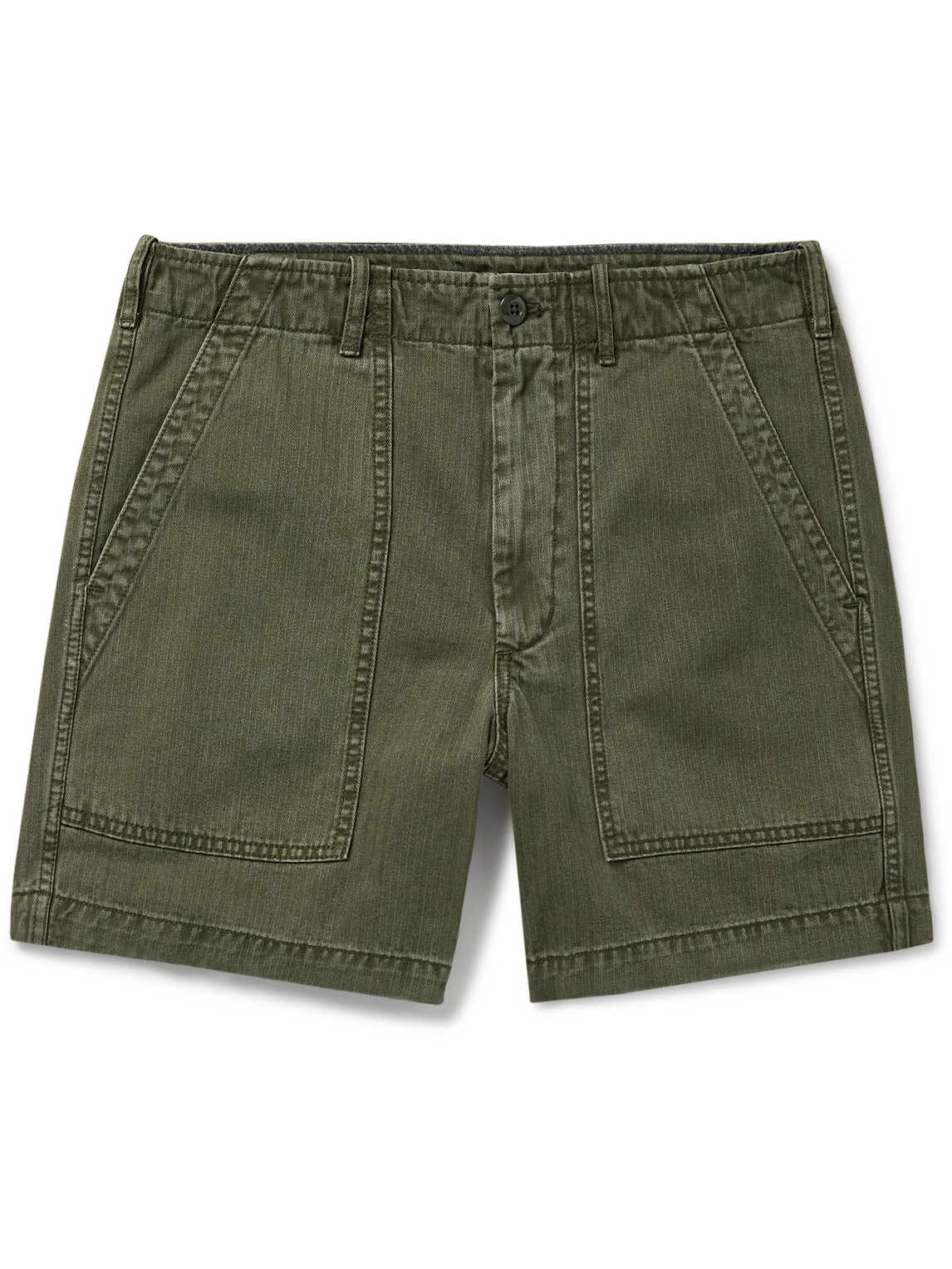 ALEX MILL - Field Straight-Leg Herringbone Denim Shorts - Curated Menswear