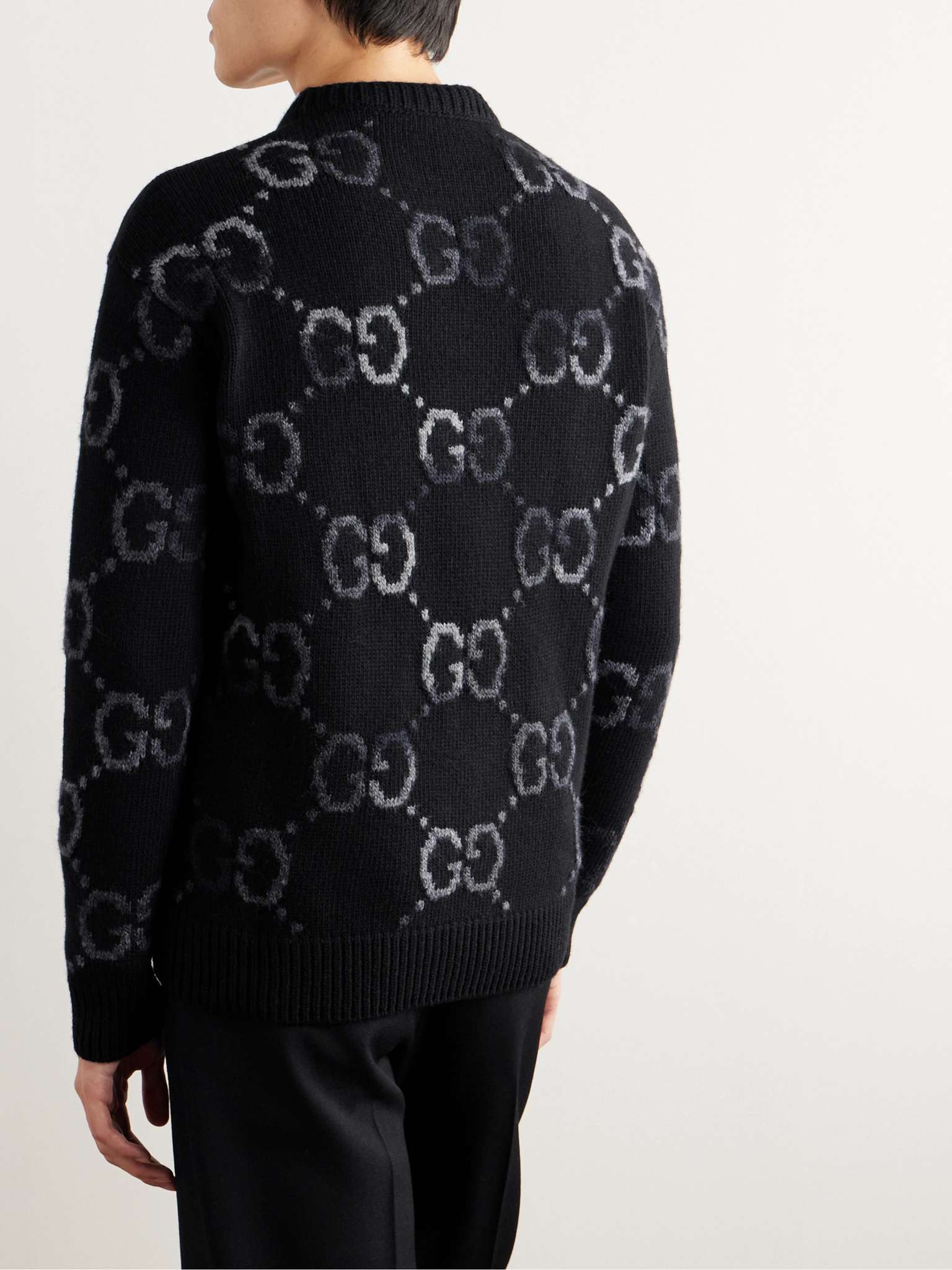 GUCCI Logo-Jacquard Wool-Blend Sweater for Men | MR PORTER