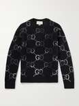 GUCCI Logo-Jacquard Wool-Blend Sweater for Men | MR PORTER