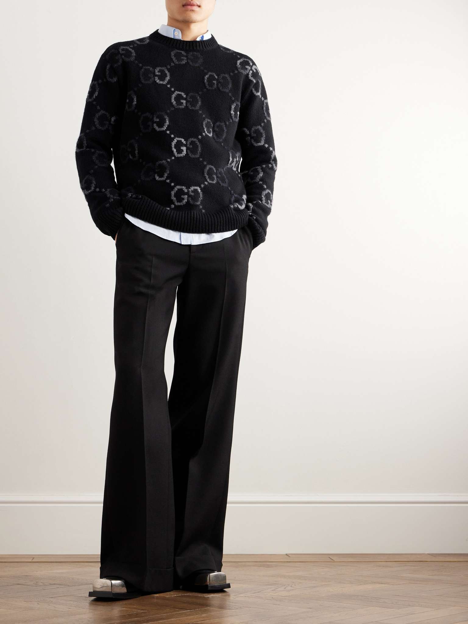 GUCCI Logo-Jacquard Wool-Blend Sweater for Men | MR PORTER