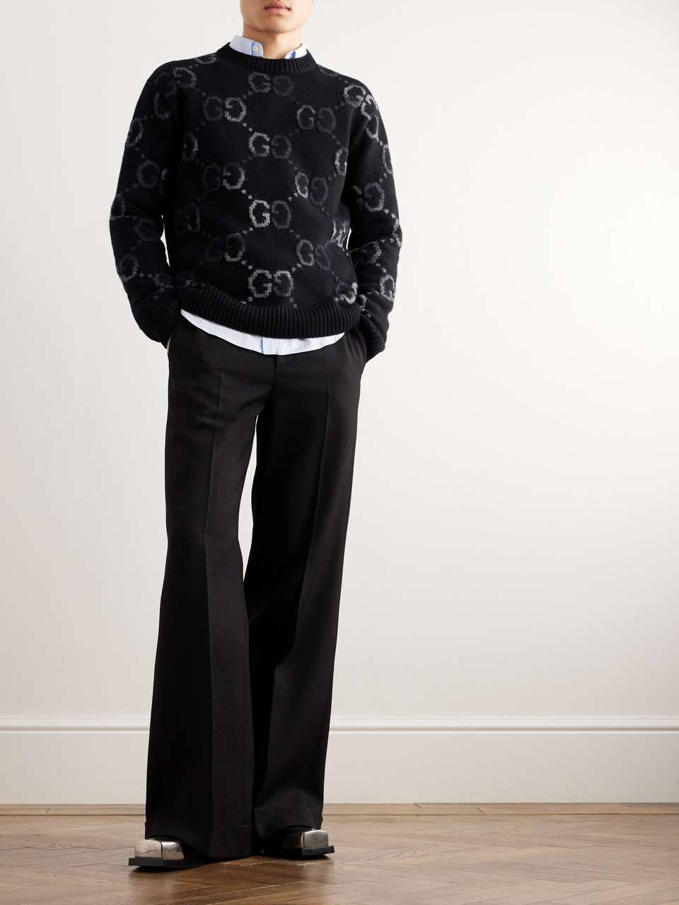GUCCI Logo-Jacquard Wool-Blend Sweater for Men | MR PORTER
