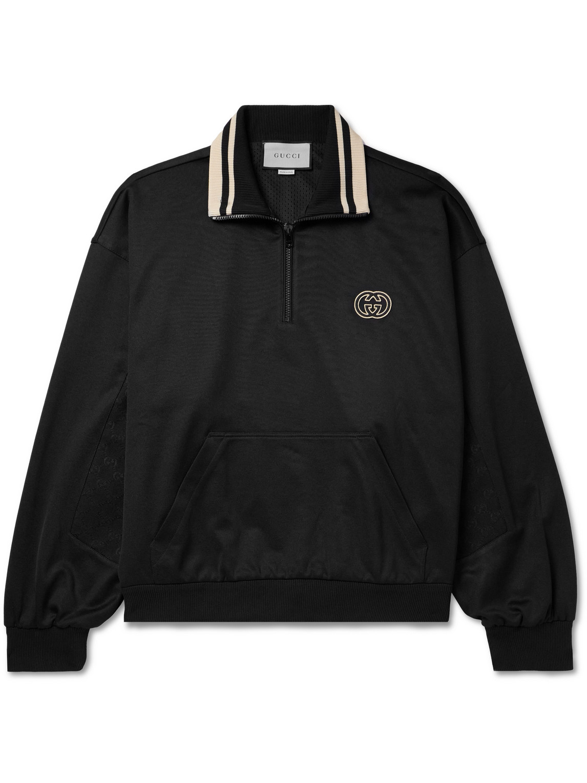Gucci GG Logo Quarter-Zip Sweatshirt Navy/Multi於男裝