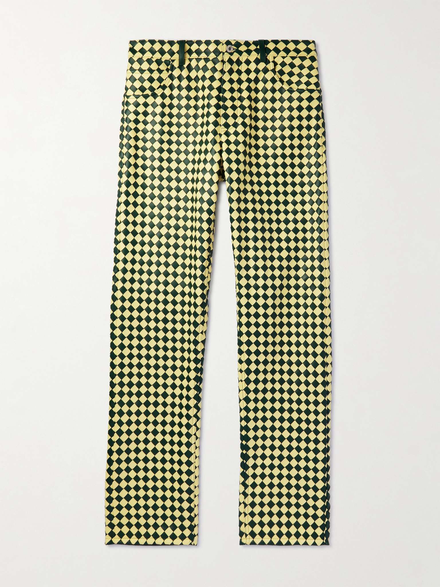 BOTTEGA VENETA Straight-Leg Two-Tone Intrecciato Leather Trousers for ...