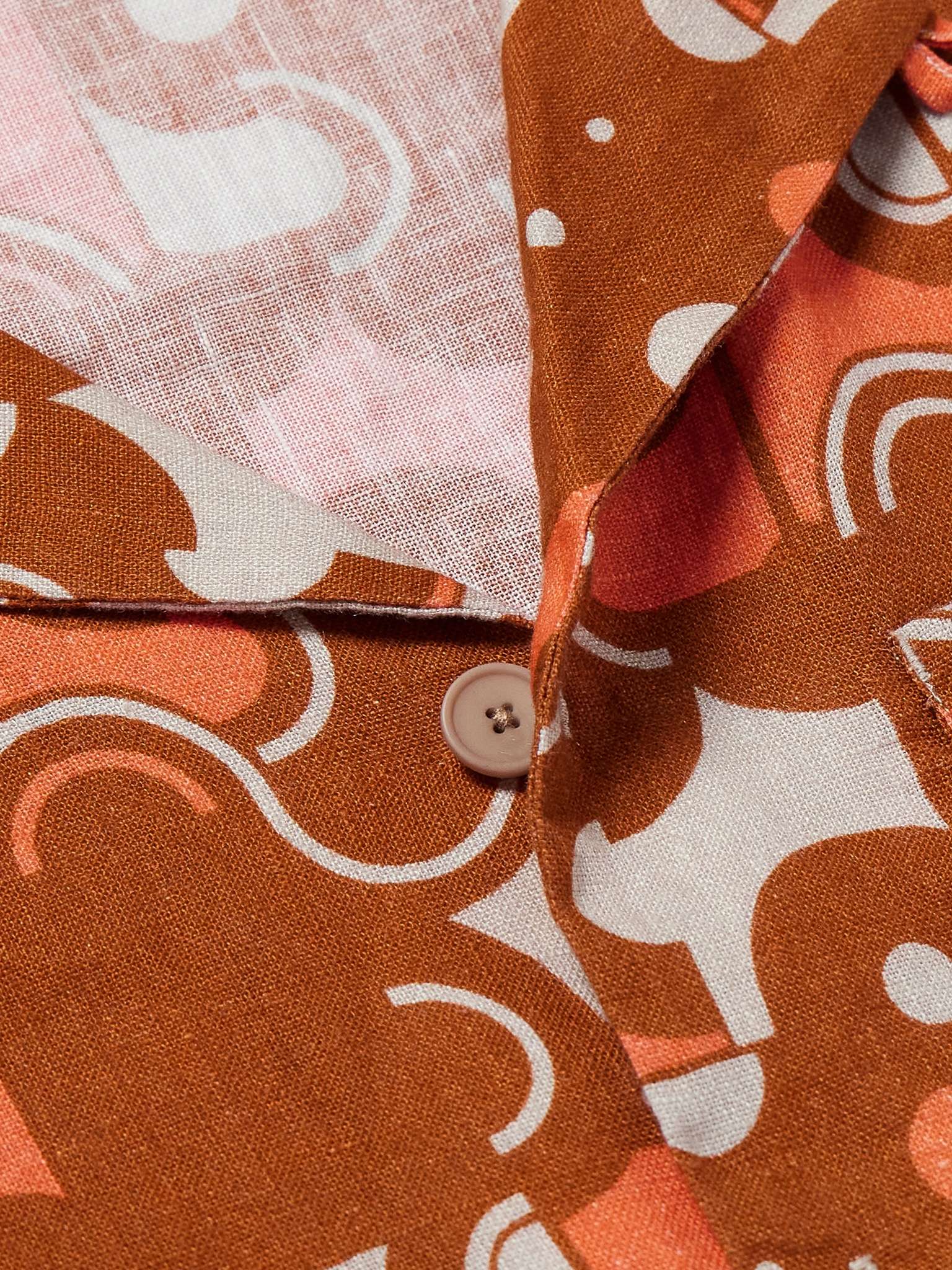 Red Camp-Collar Printed Ramie Shirt | FOLK | MR PORTER