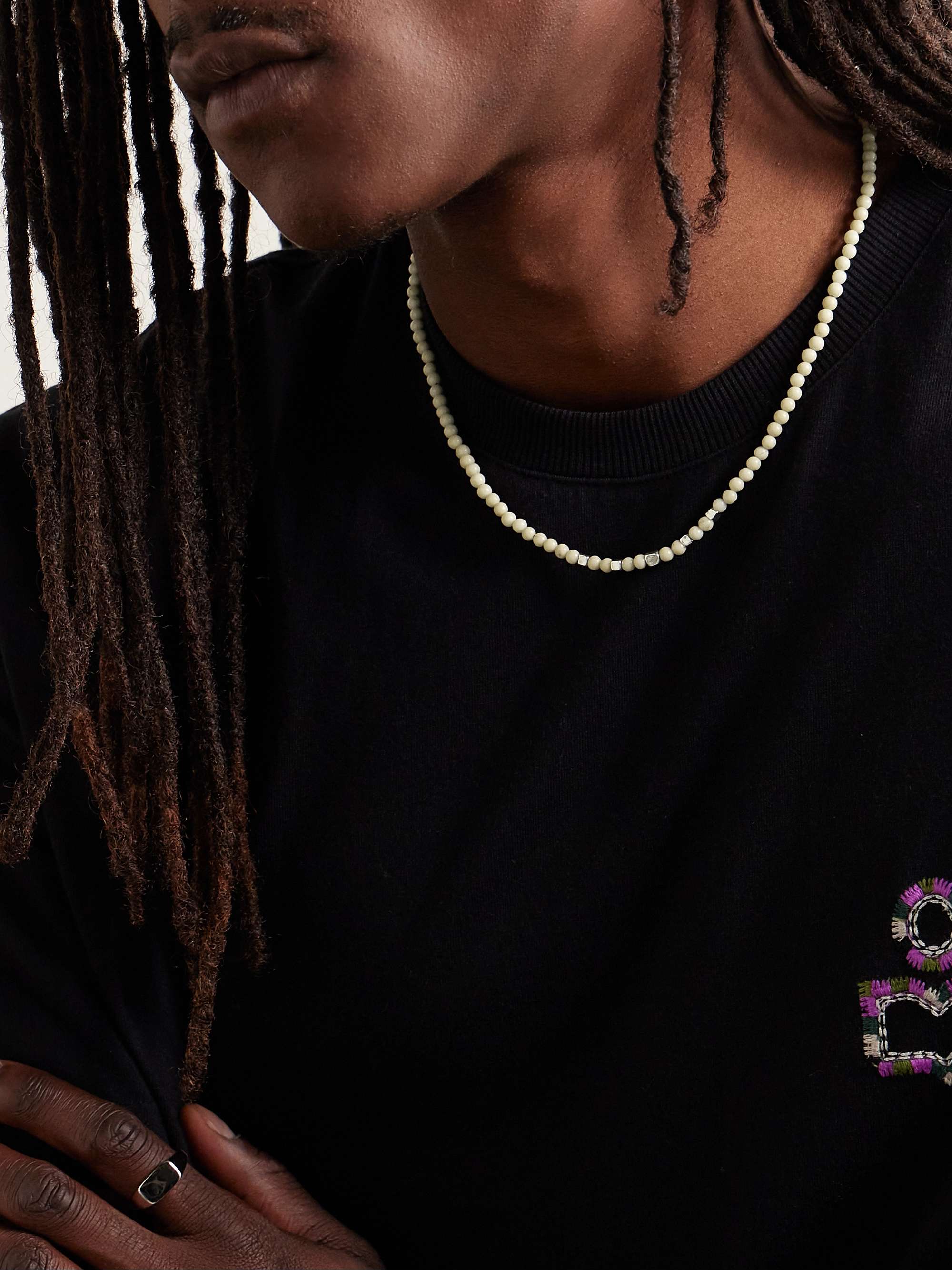 MARANT Snowstone Silver-Tone and Riverstone Necklace for Men | MR PORTER