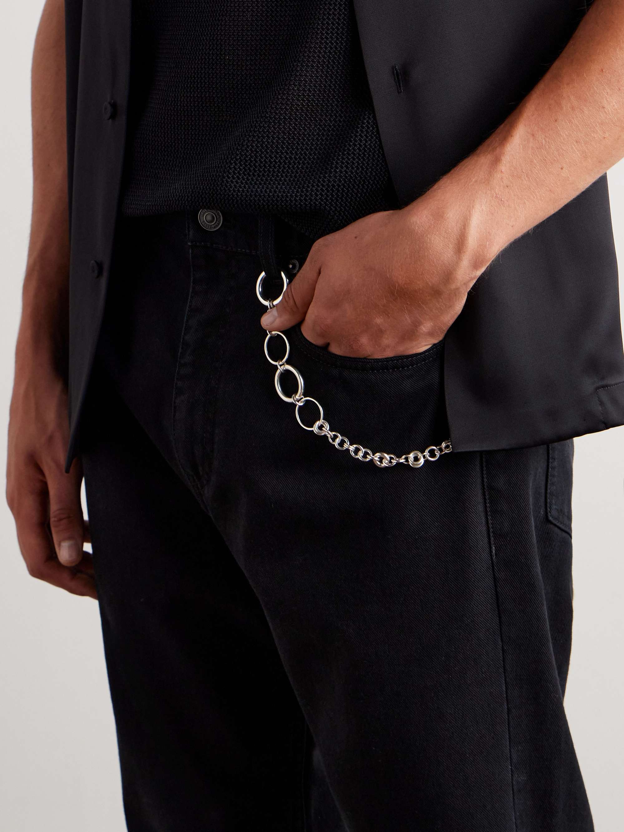 BALENCIAGA Malibu Recycled Silver-Tone and Cord Choker for BALENCIAGA Malibu Recycled Silver-Tone and Cord Choker for