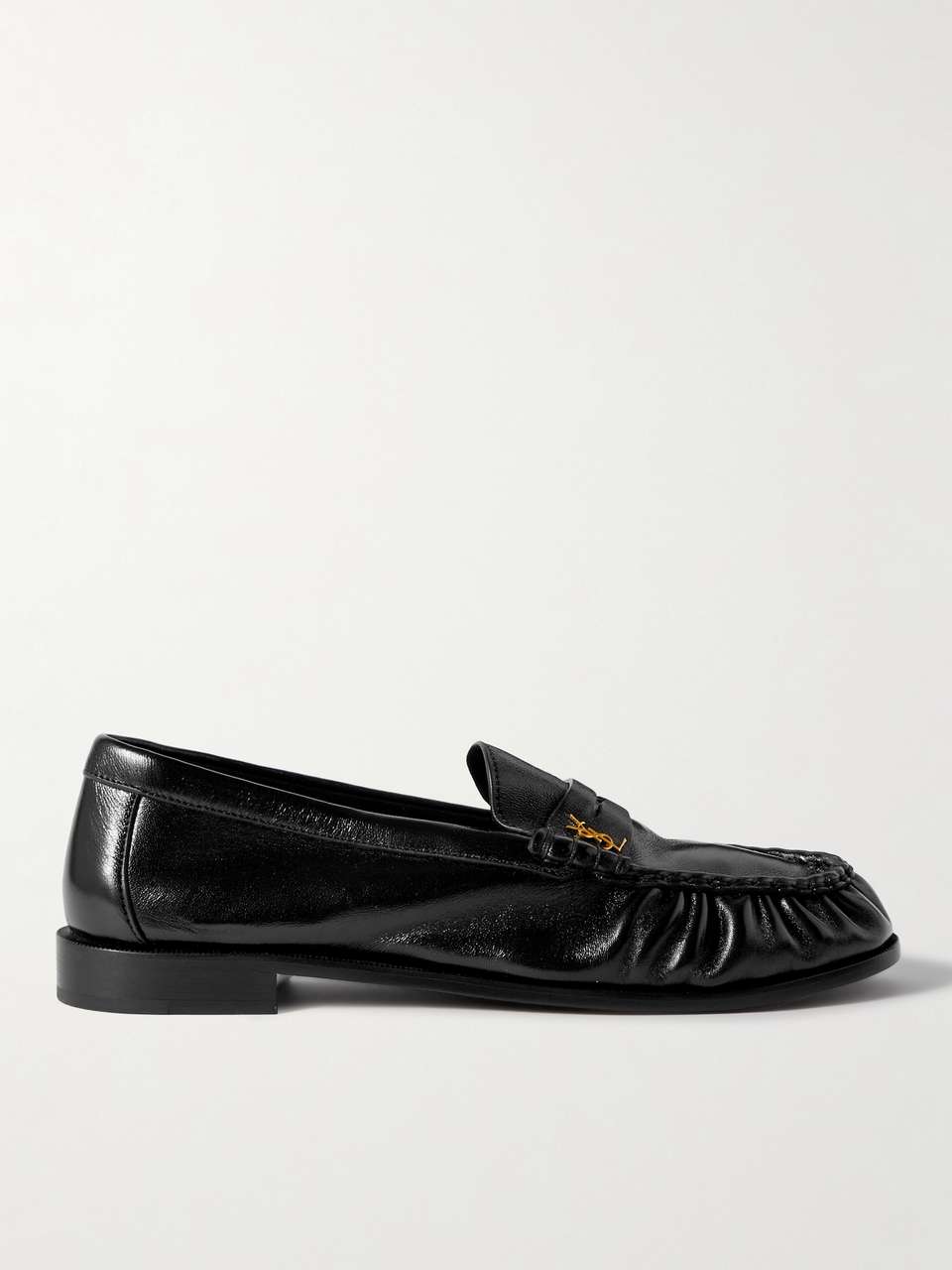SAINT LAURENT Le Loafer Monogram Logo-Appliquéd Leather Penny Loafers ...