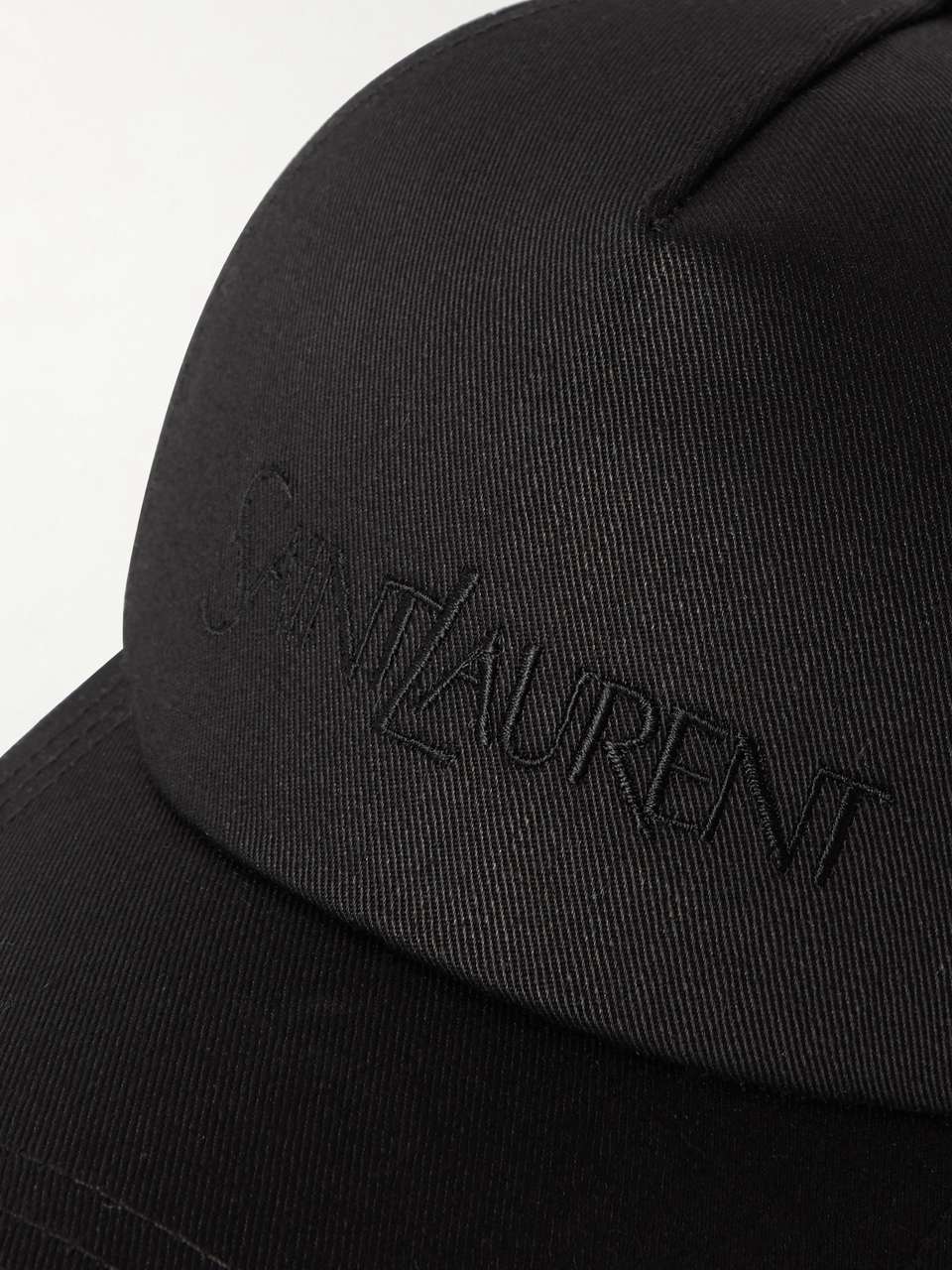 SAINT LAURENT Logo-Embroidered Cotton and Linen-Blend Gabardine ...