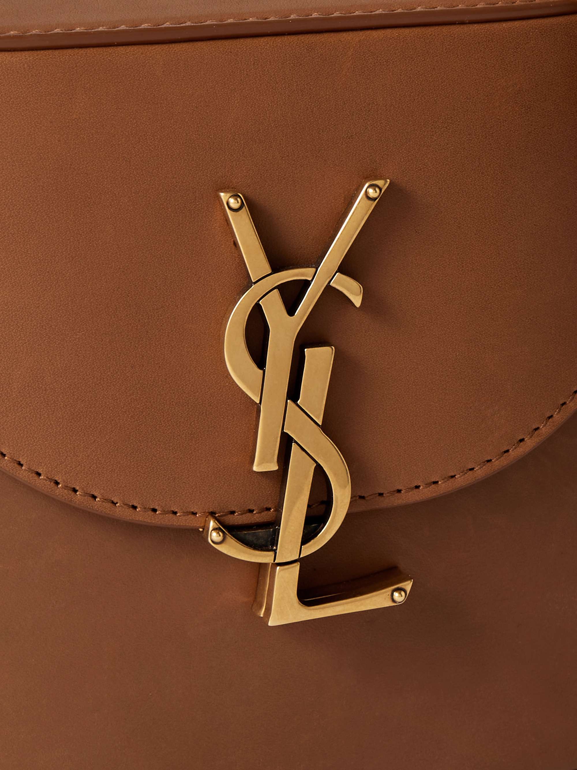 SAINT LAURENT June Logo-Embellished Leather Messenger Bag for Men | MR ...