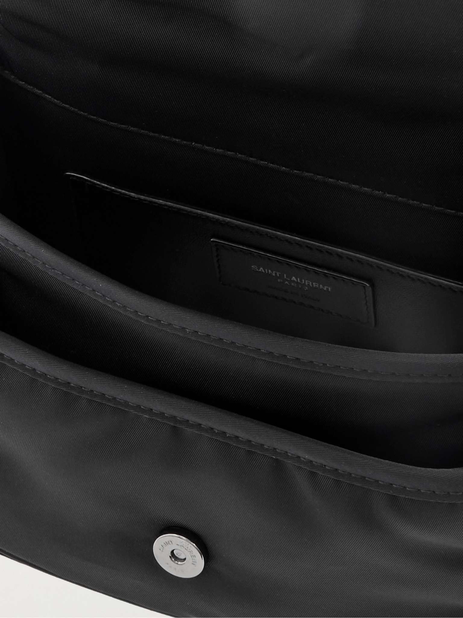 SAINT LAURENT Niki Small Leather-Trimmed Shell Messenger Bag for Men ...