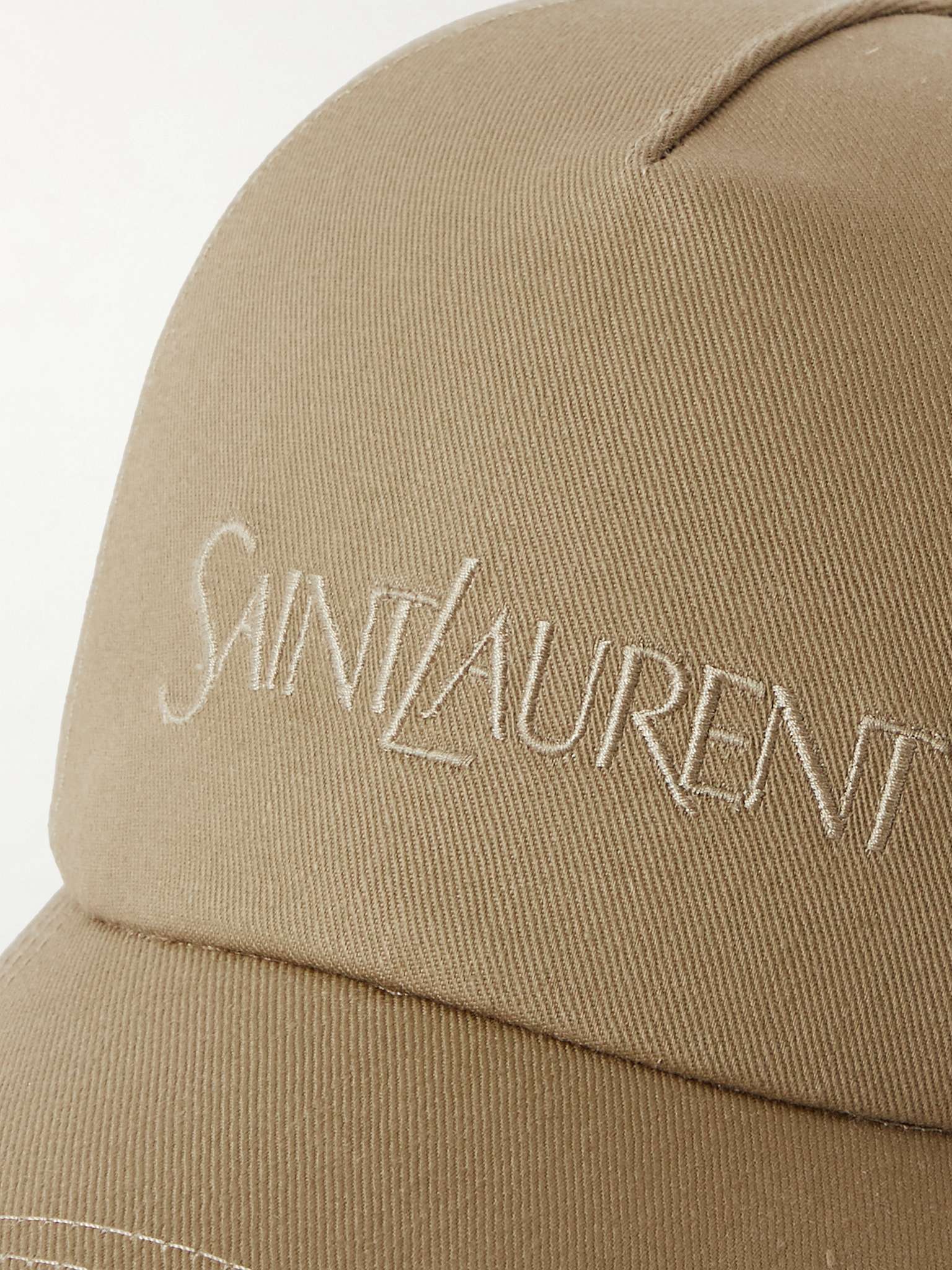 SAINT LAURENT Logo-Embroidered Cotton and Linen-Blend Gabardine ...