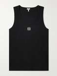 LOEWE Logo-Embroidered Ribbed Stretch-Cotton Tank Top for Men | MR PORTER