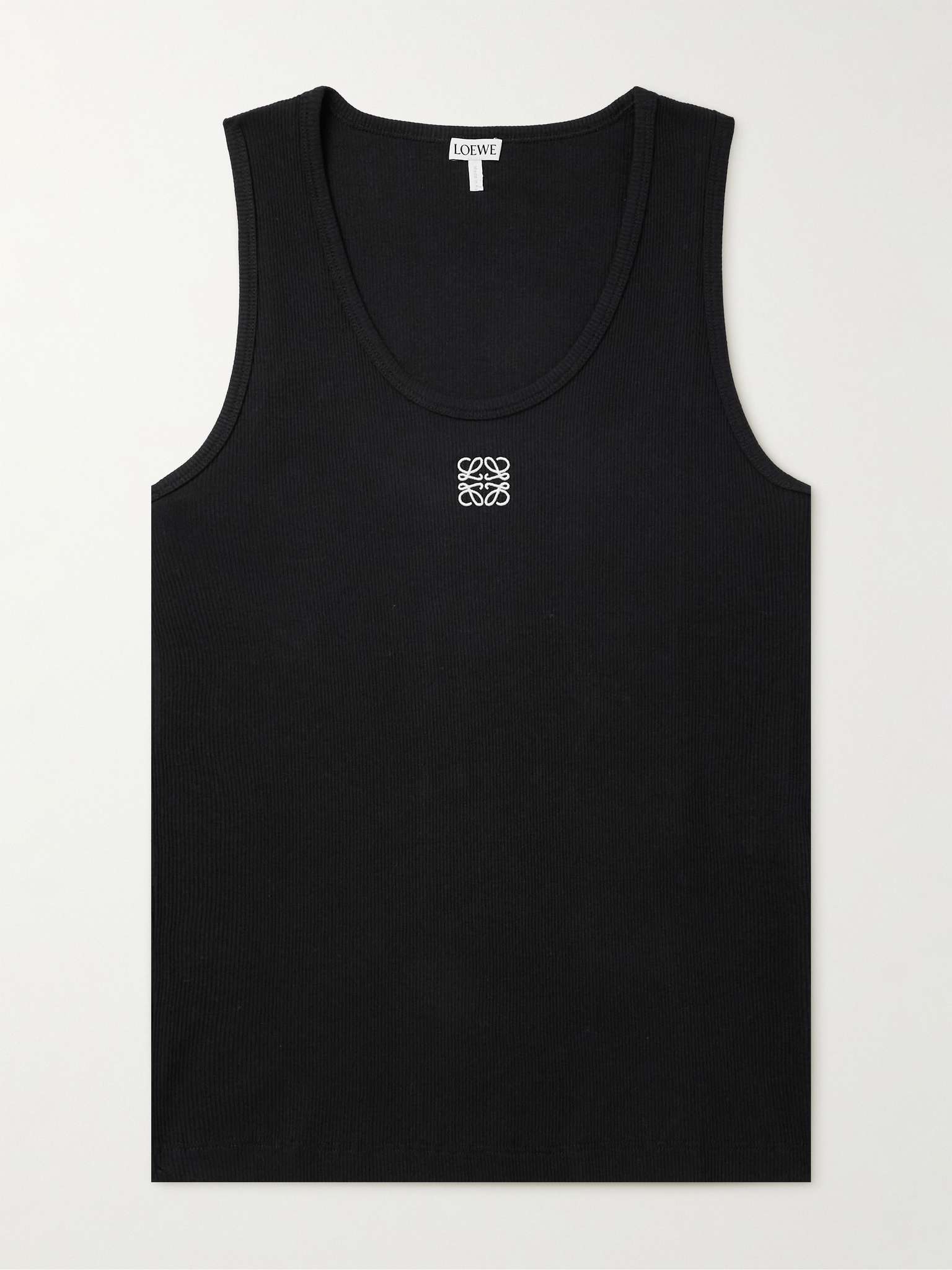 LOEWE Logo-Embroidered Ribbed Stretch-Cotton Tank Top for Men | MR PORTER