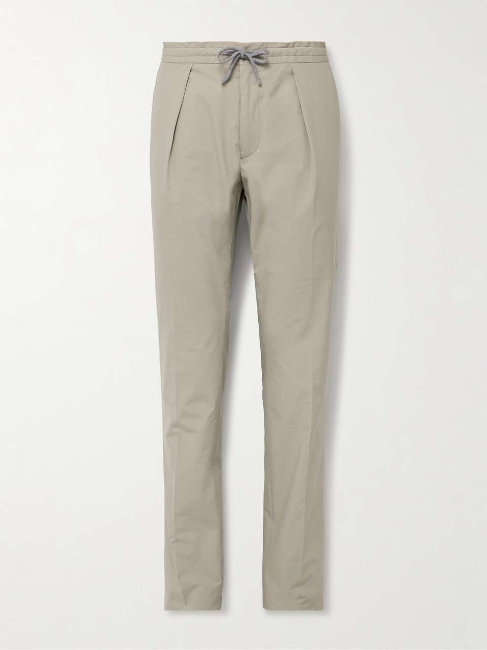 INCOTEX Venezia 1951 Slim-Fit Pleated Cotton-Blend Poplin Trousers for Men | MR PORTER