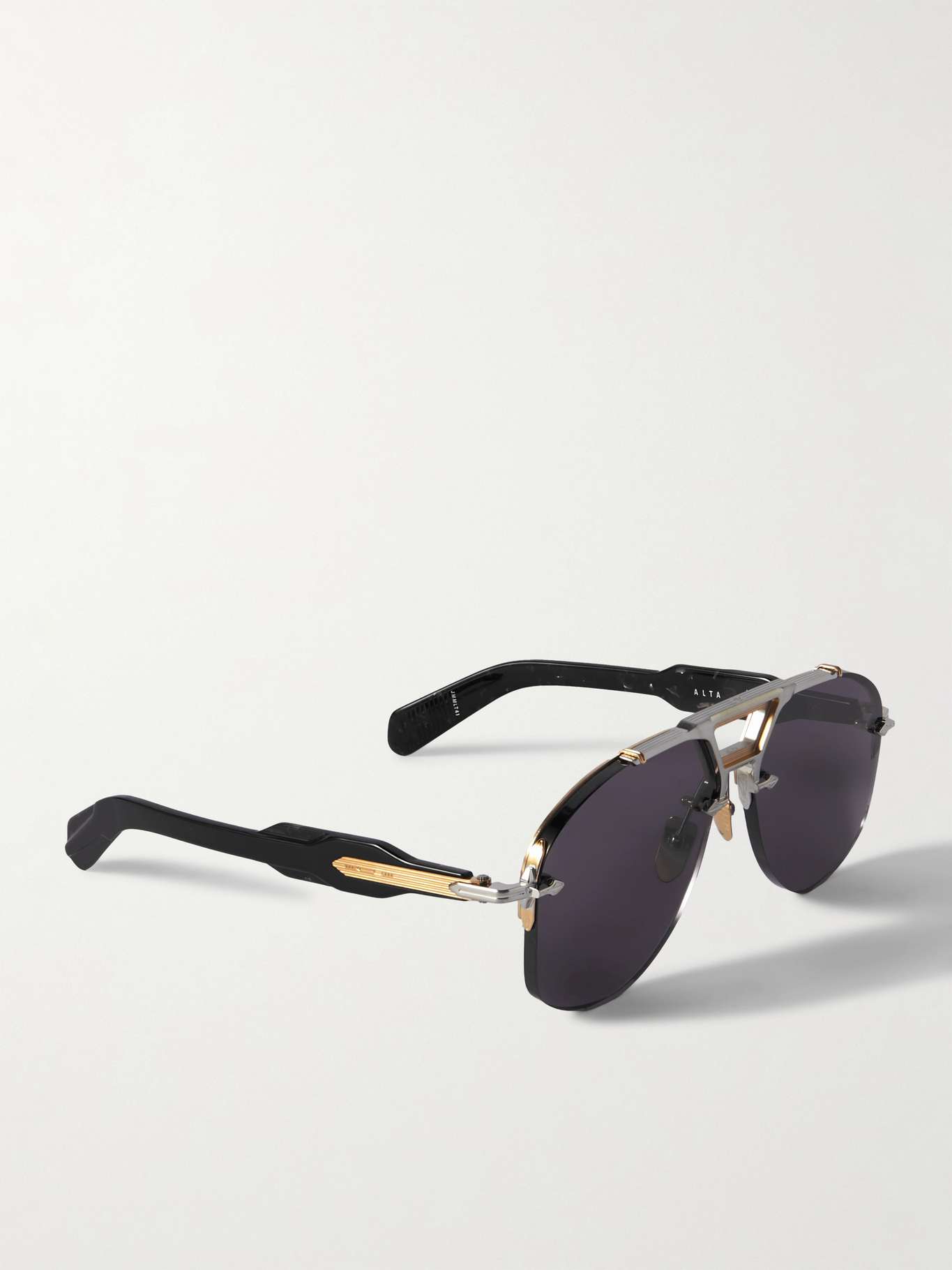 JACQUES MARIE MAGE Alta Aviator-Style Silver, Gold-Tone and Acetate ...
