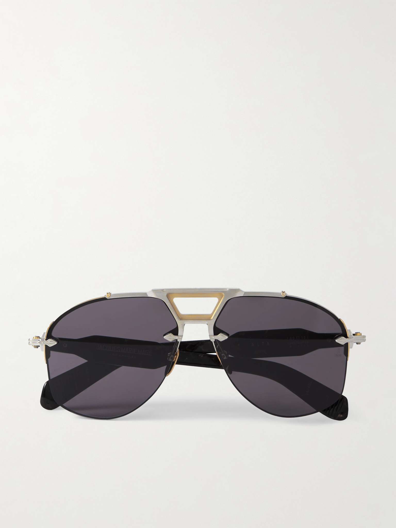 JACQUES MARIE MAGE Alta Aviator-Style Silver, Gold-Tone and Acetate ...