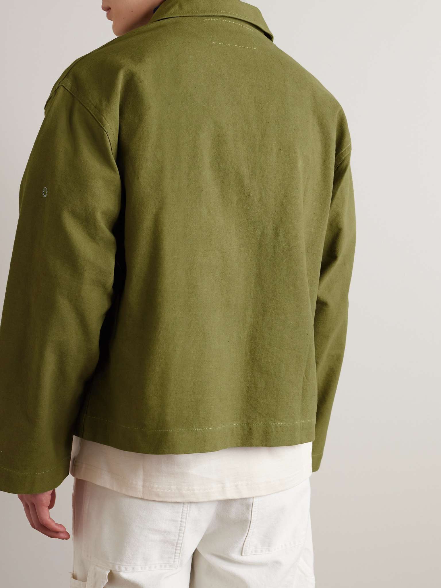 Green Embroidered Organic Cotton-Canvas Overshirt | STORY MFG. | MR PORTER