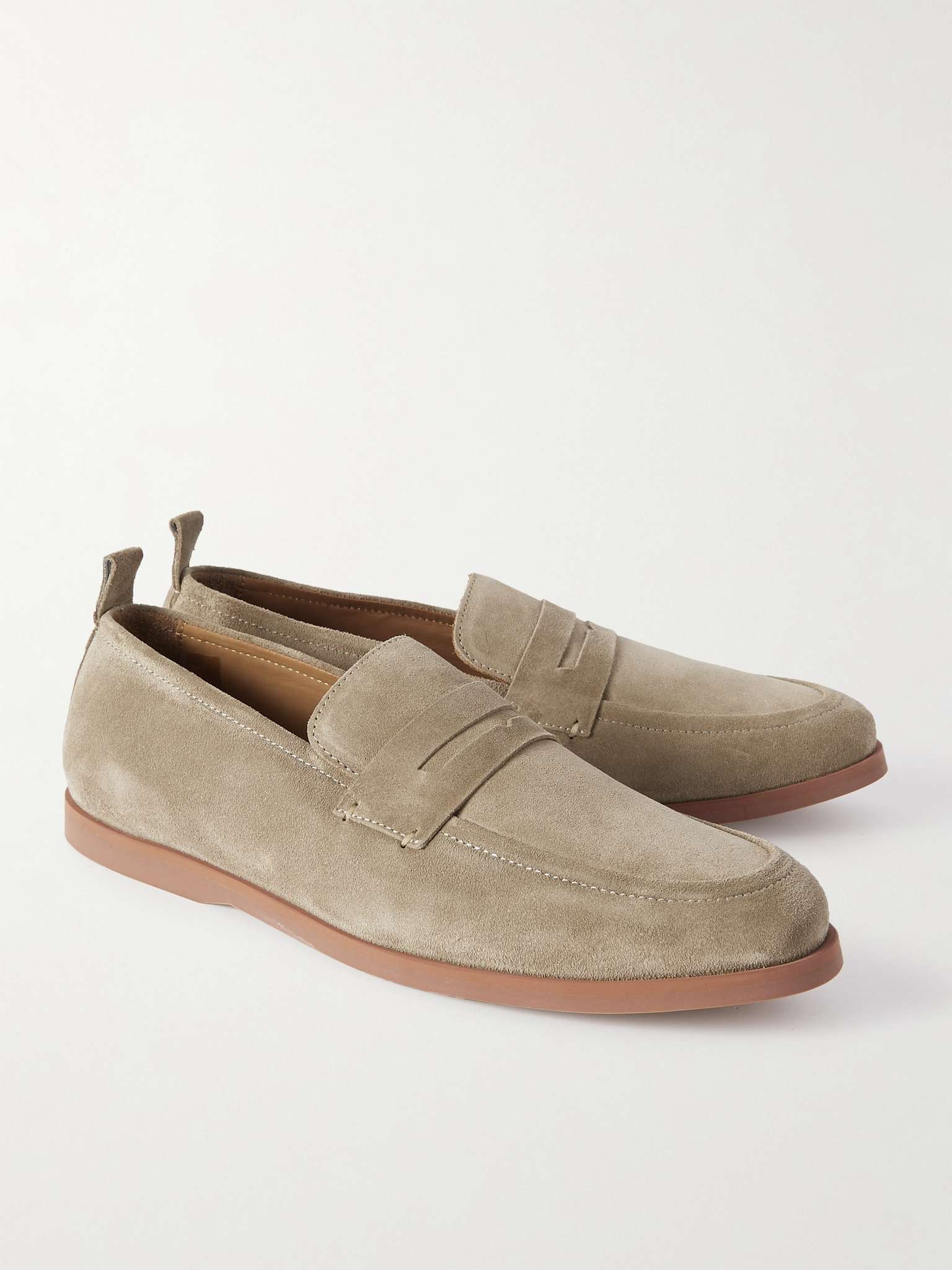 MR P. Leo Suede Penny Loafers for Men | MR PORTER