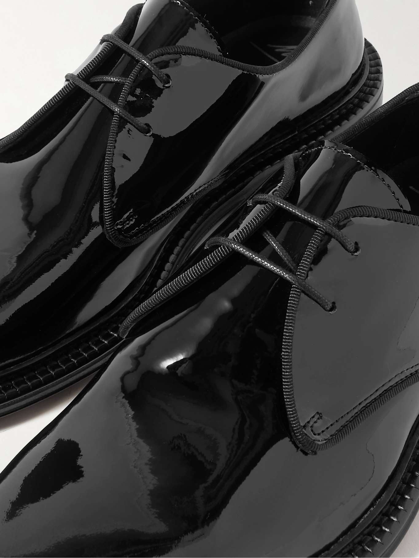 MR P. Grosgrain-Trimmed Patent-Leather Derby Shoes for Men | MR PORTER