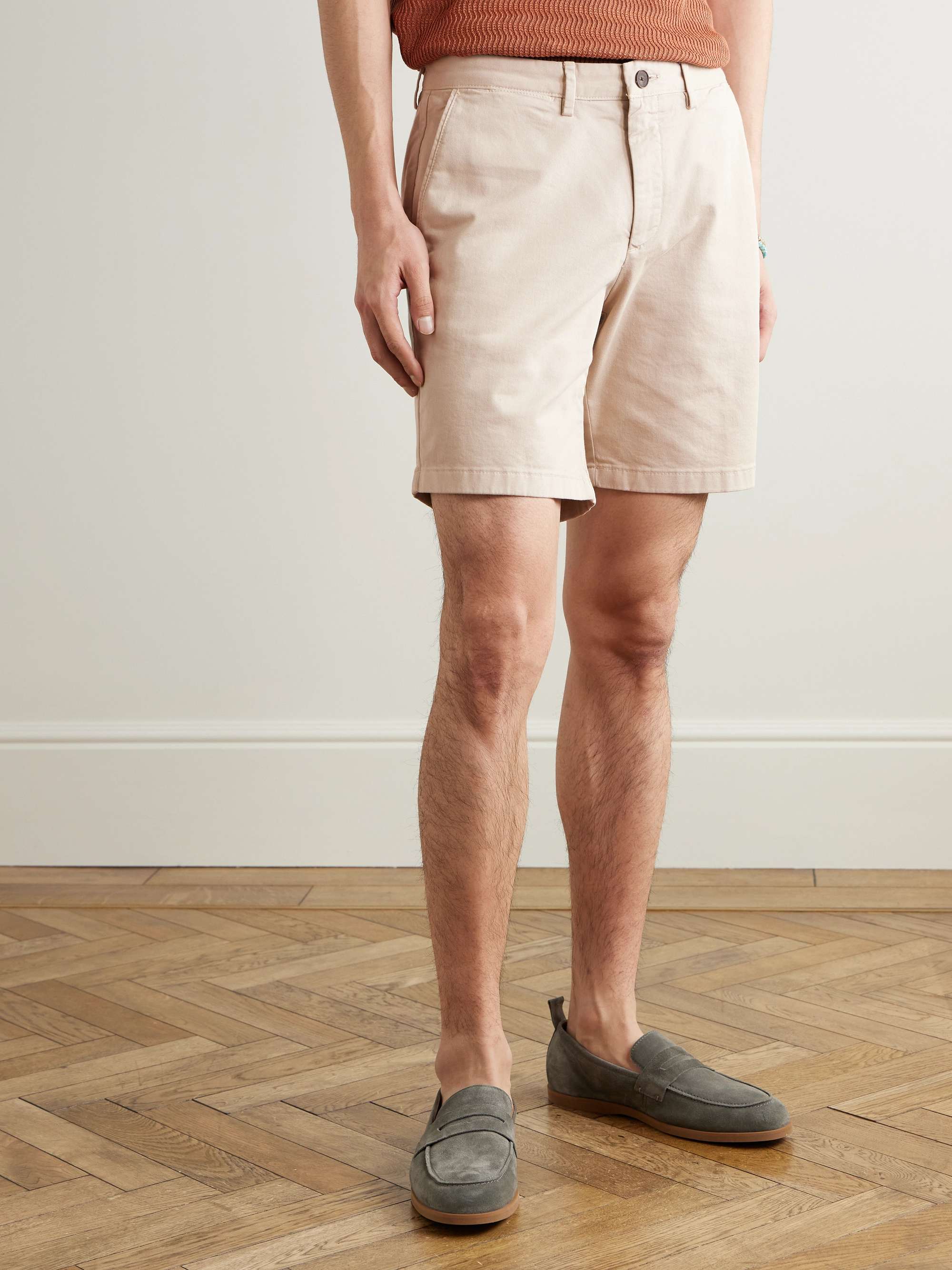 MR P. Straight-Leg Garment-Dyed Cotton-Blend Twill Bermuda MR P. Straight-Leg Garment-Dyed Cotton-Blend Twill Bermuda