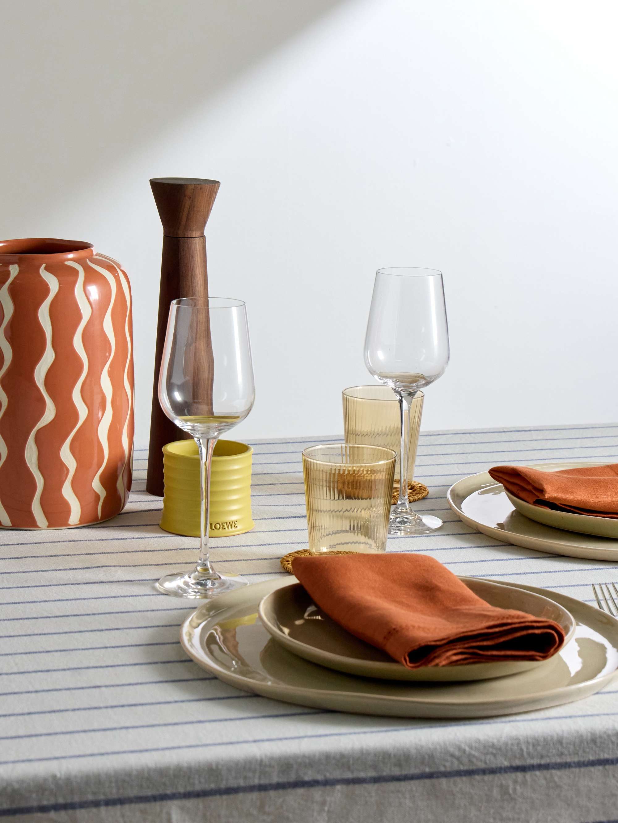 Green Henley Set of Four Glazed Stoneware Dinner Plates, 30.5cm | THE ...