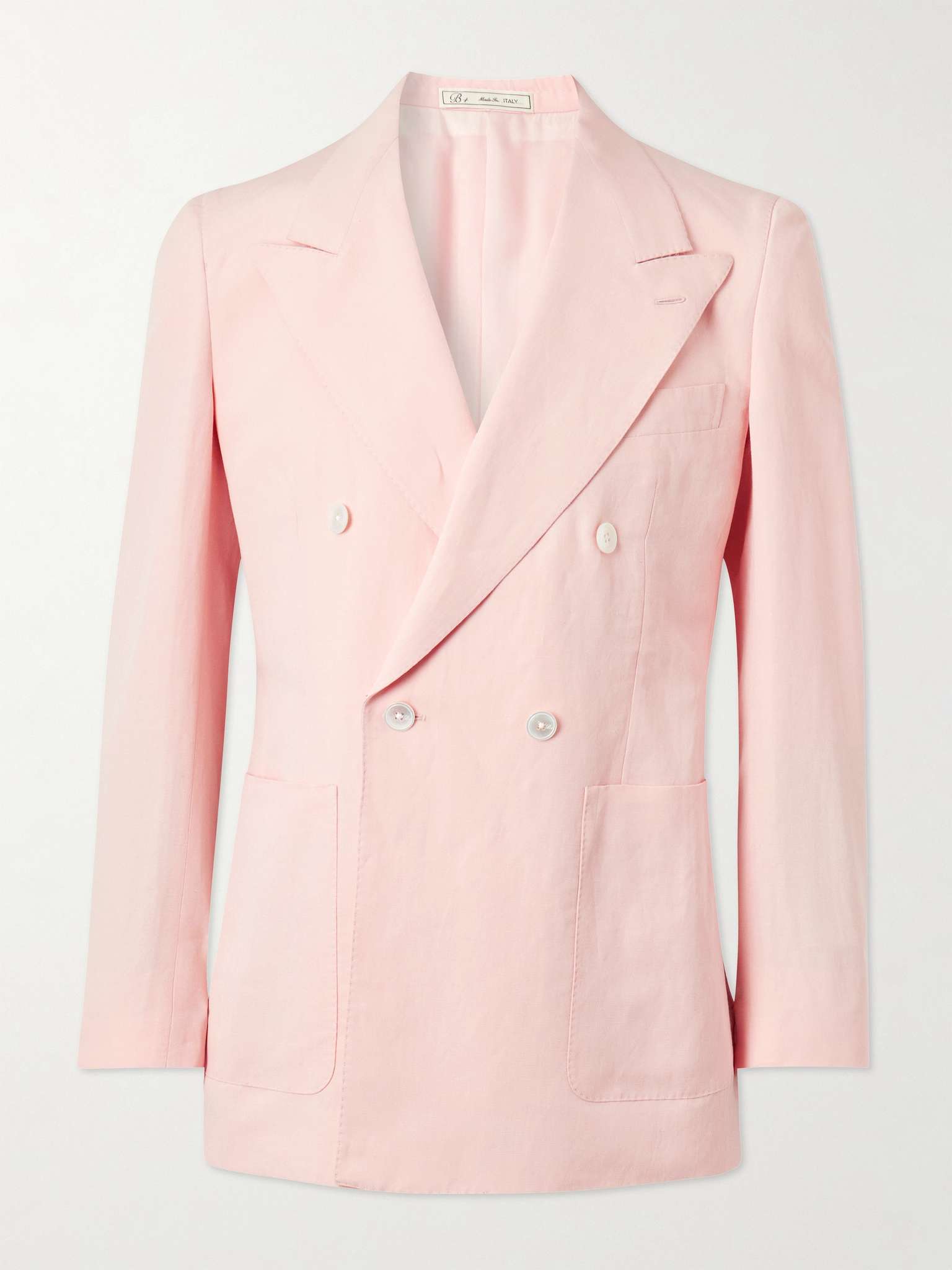 UMIT BENAN Double-Breasted Linen and Silk-Blend Suit Jacket for Men ...