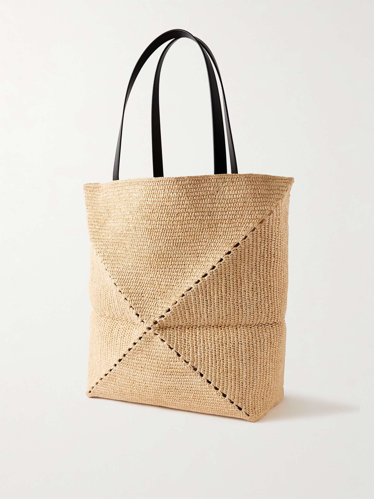 LOEWE + Paula’s Ibiza Puzzle Fold Large Leather-Trimmed Raffia Tote Bag for Men | MR PORTER