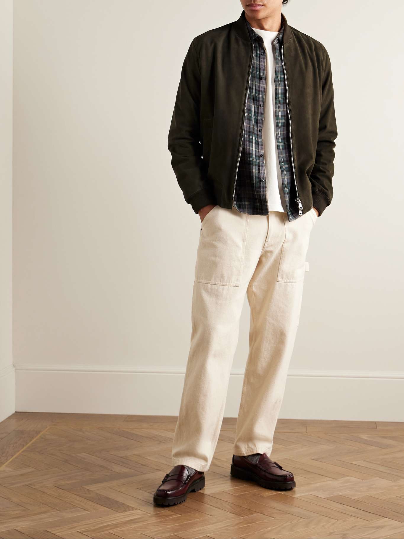 MR P. Suede Bomber Jacket for Men | MR PORTER