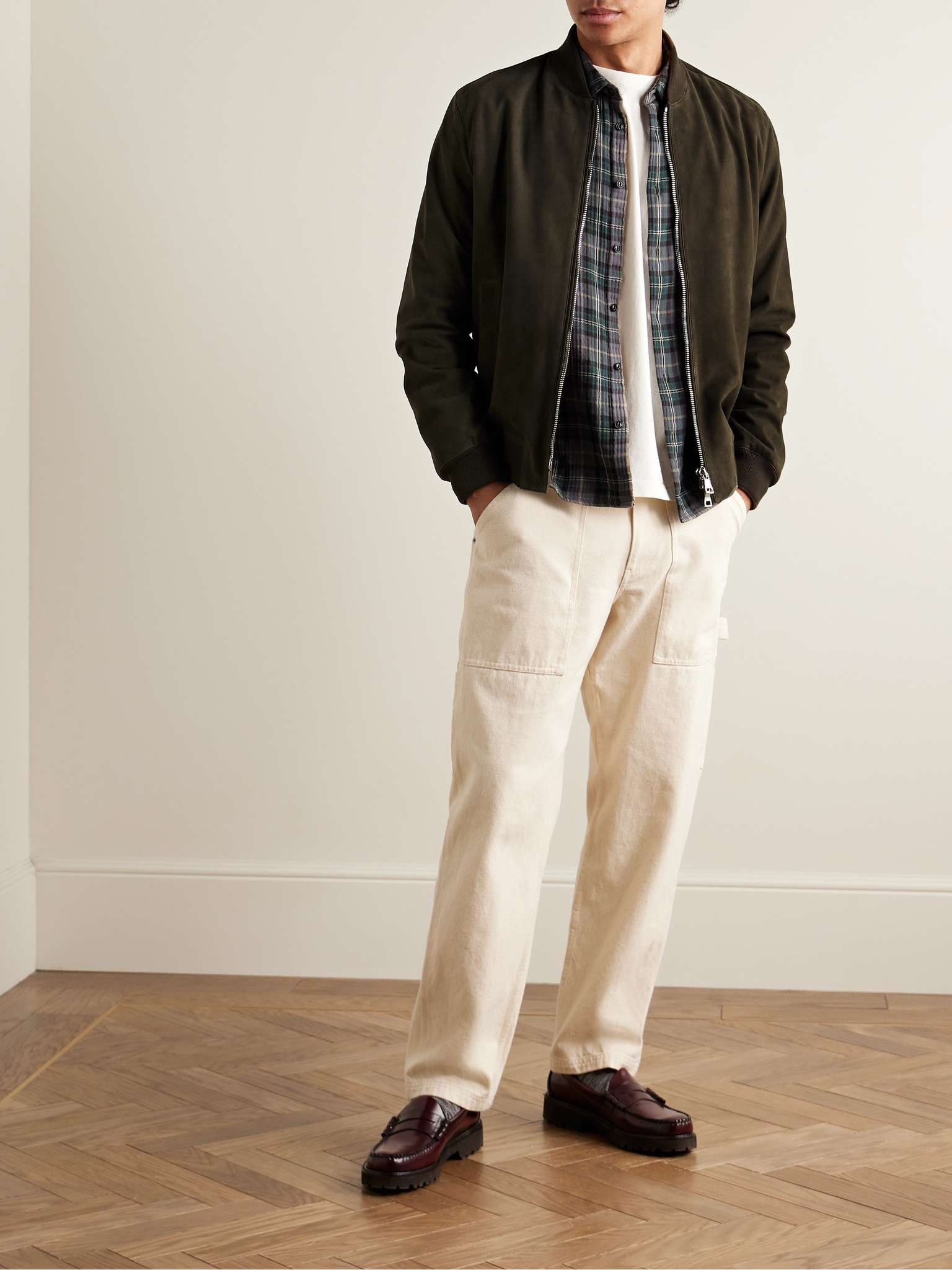 MR P. Suede Bomber Jacket for Men | MR PORTER