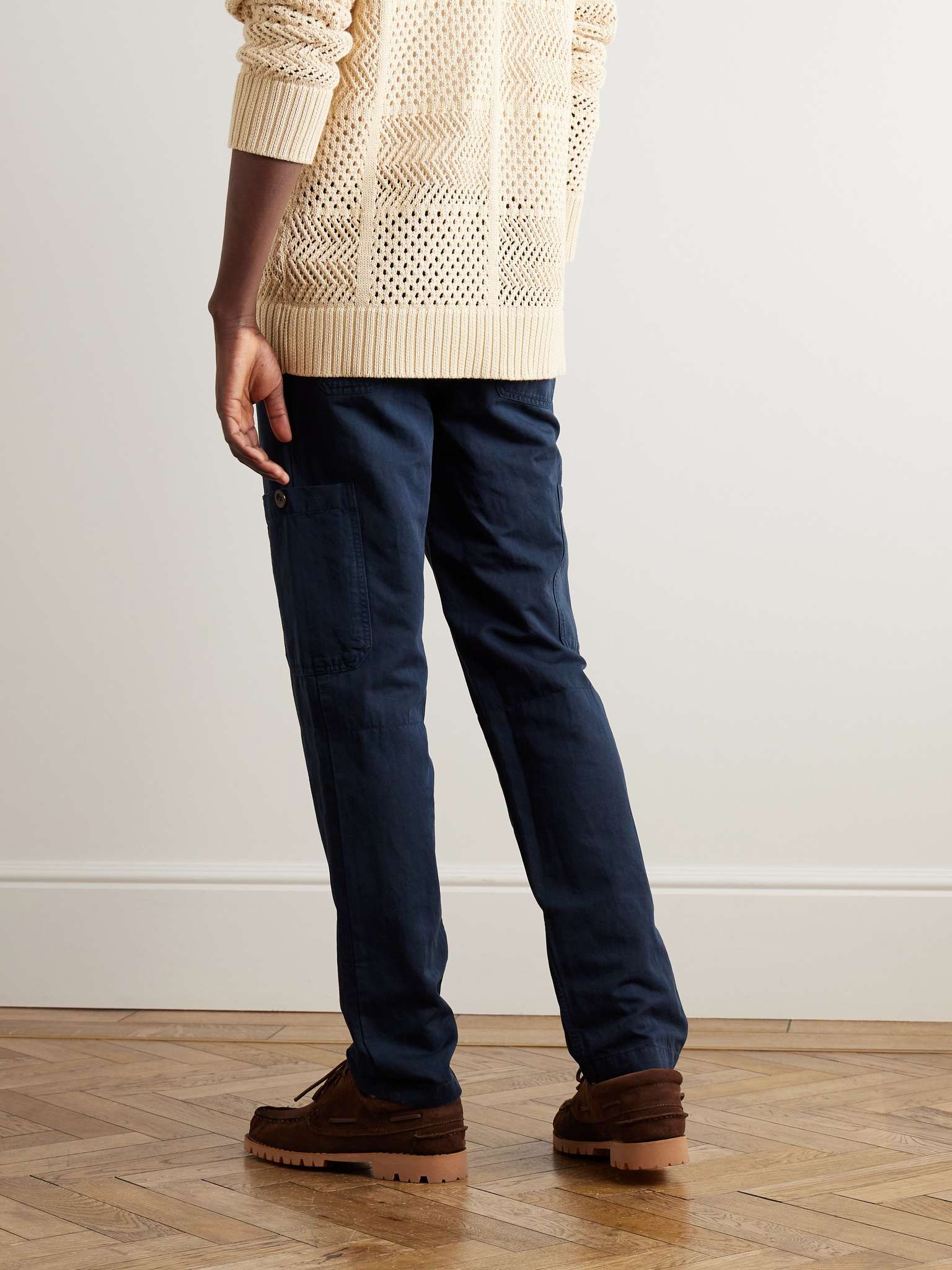 MR P. Samuel Straight-Leg Garment-Dyed Cotton and Linen-Blend Twill ...