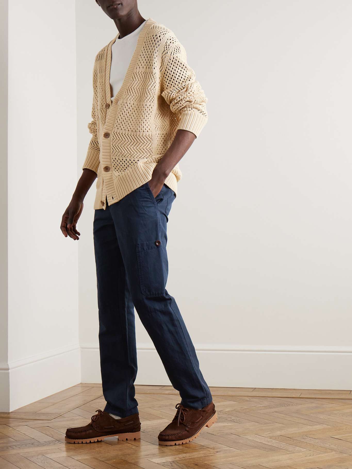 MR P. Samuel Straight-Leg Garment-Dyed Cotton and Linen-Blend Twill ...
