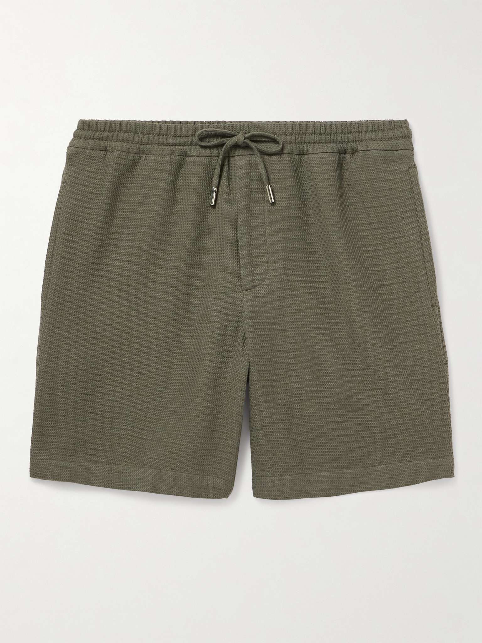 MR P. Straight-Leg Waffle-Knit Organic Cotton Drawstring Shorts for Men ...