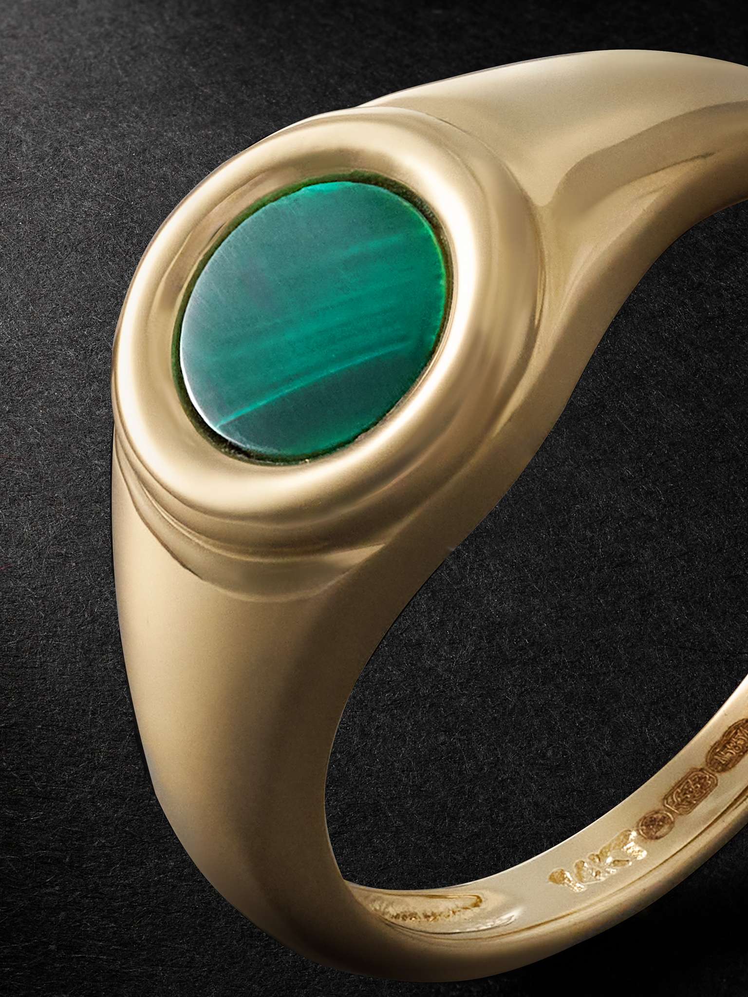 MATEO Gold Malachite Signet Ring for Men | MR PORTER