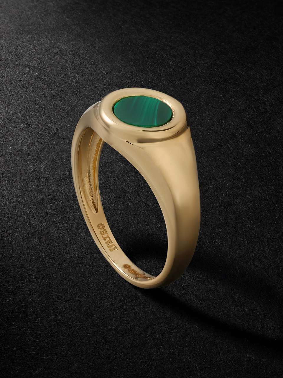 MATEO Gold Malachite Signet Ring for Men | MR PORTER