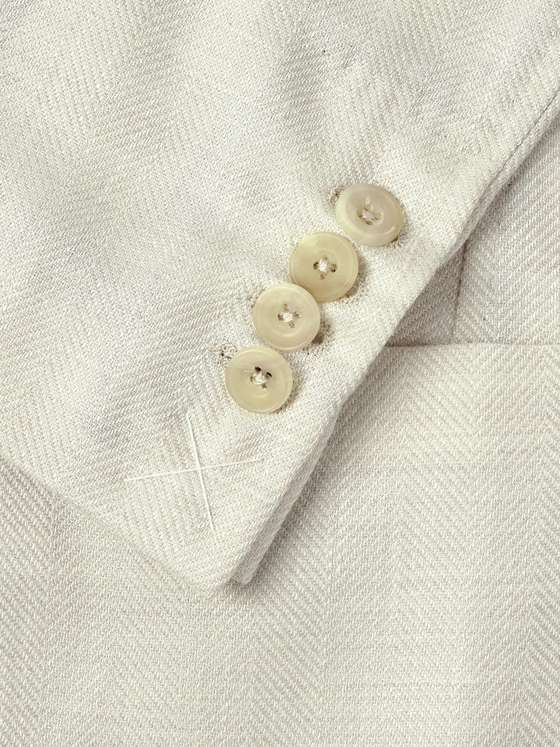 RUBINACCI Herringbone Wool, Silk and Linen-Blend Suit Jacket for Men ...