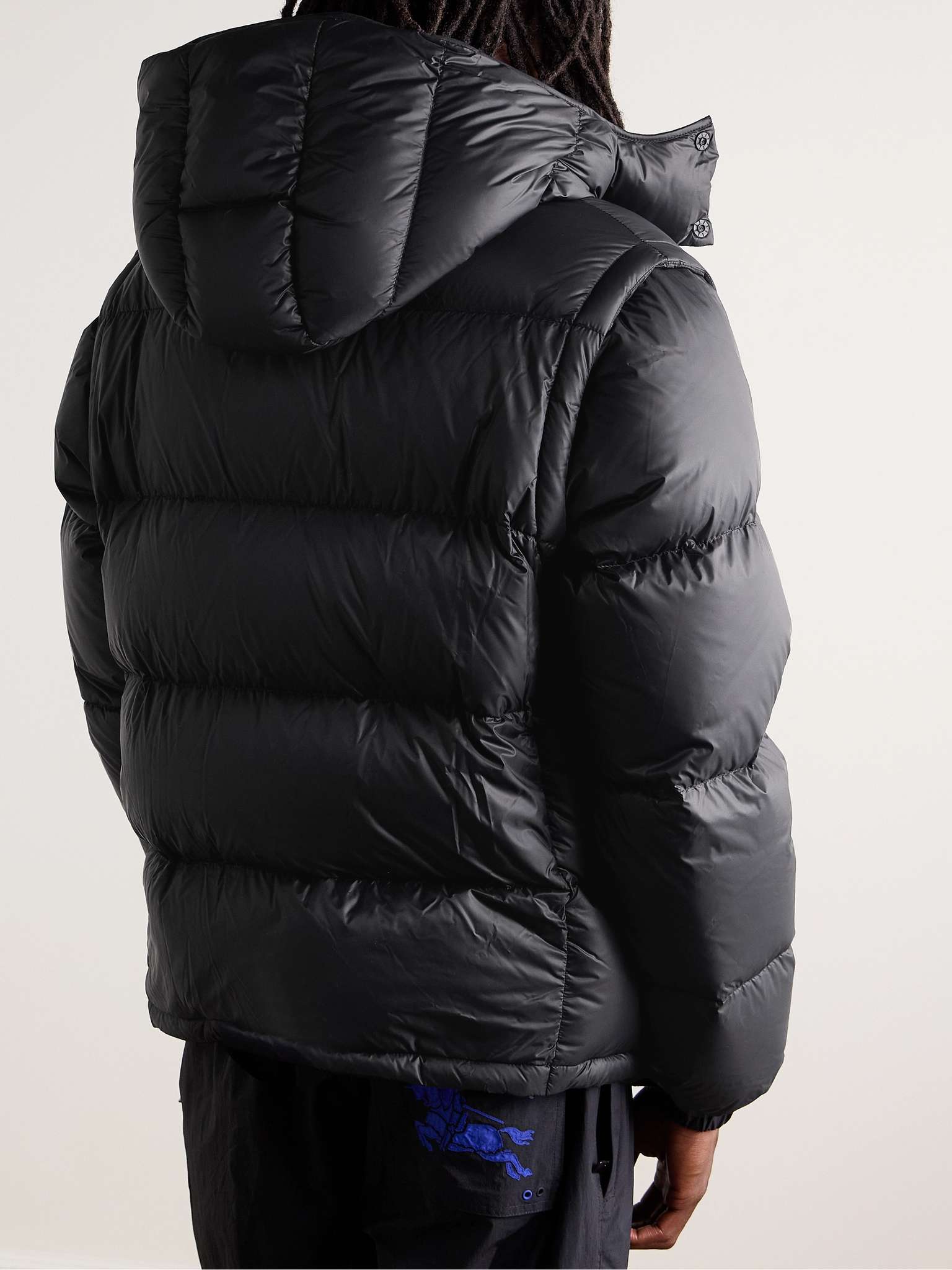 MONCLER Cyclone Convertible Logo-Appliquéd Quilted Shell Hooded Down ...