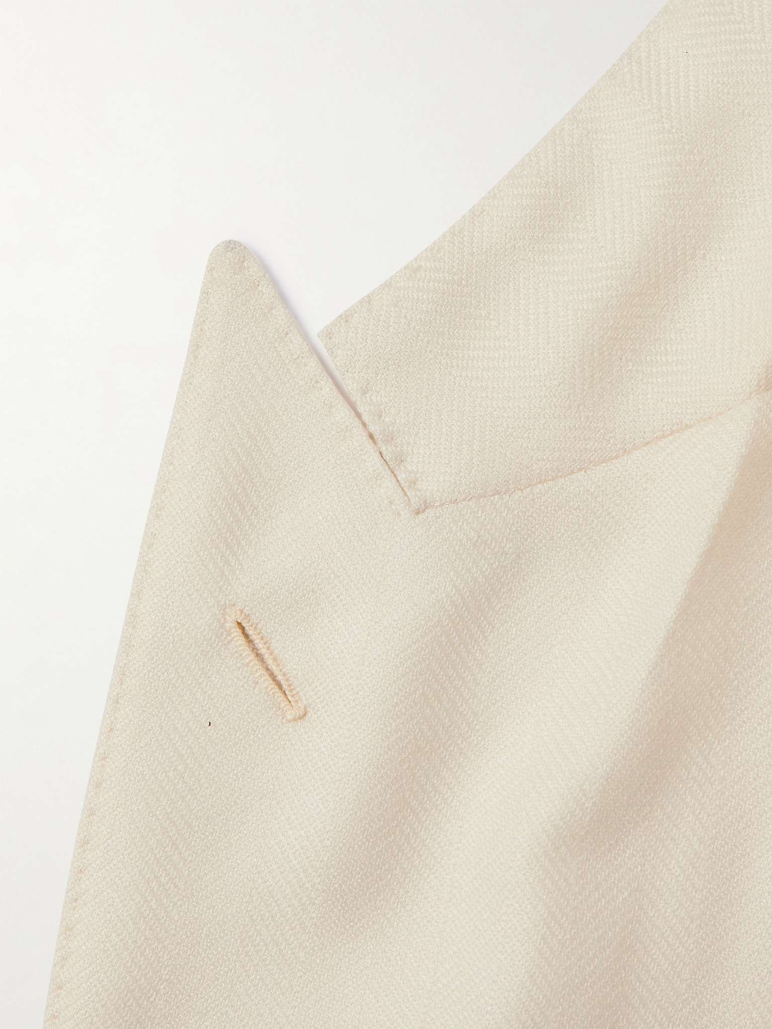 THOM SWEENEY Slim-Fit Double-Breasted Herringbone Cashmere and Silk ...